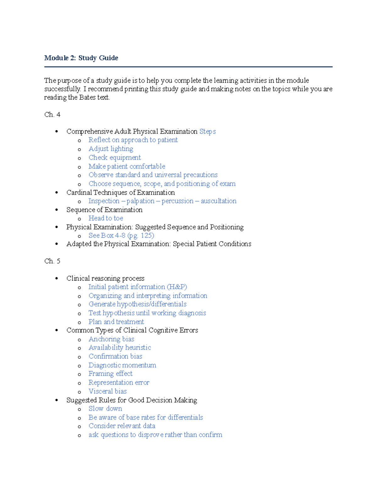 M2 Study Guide-NURS 7143 - Module 2: Study Guide The purpose of a study ...