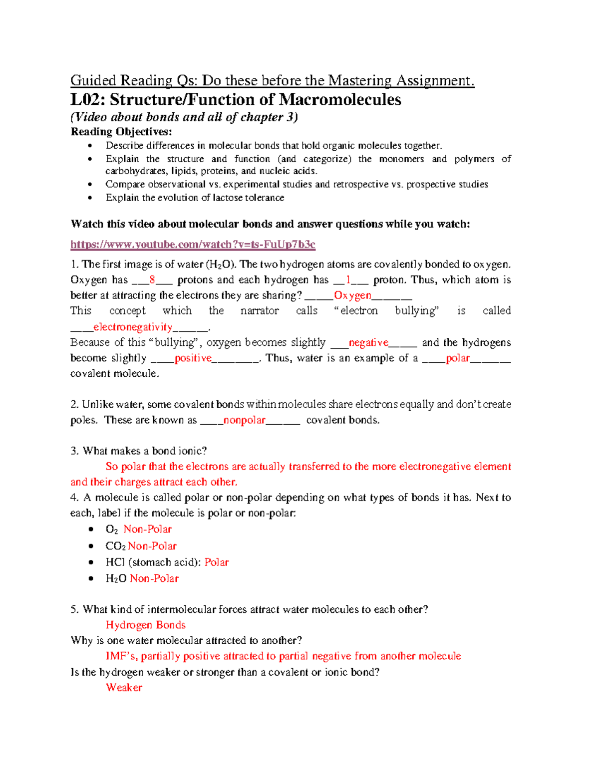 BIOL 101 Lesson 2 GRQ's - N/A - Guided Reading Qs: Do these before the ...