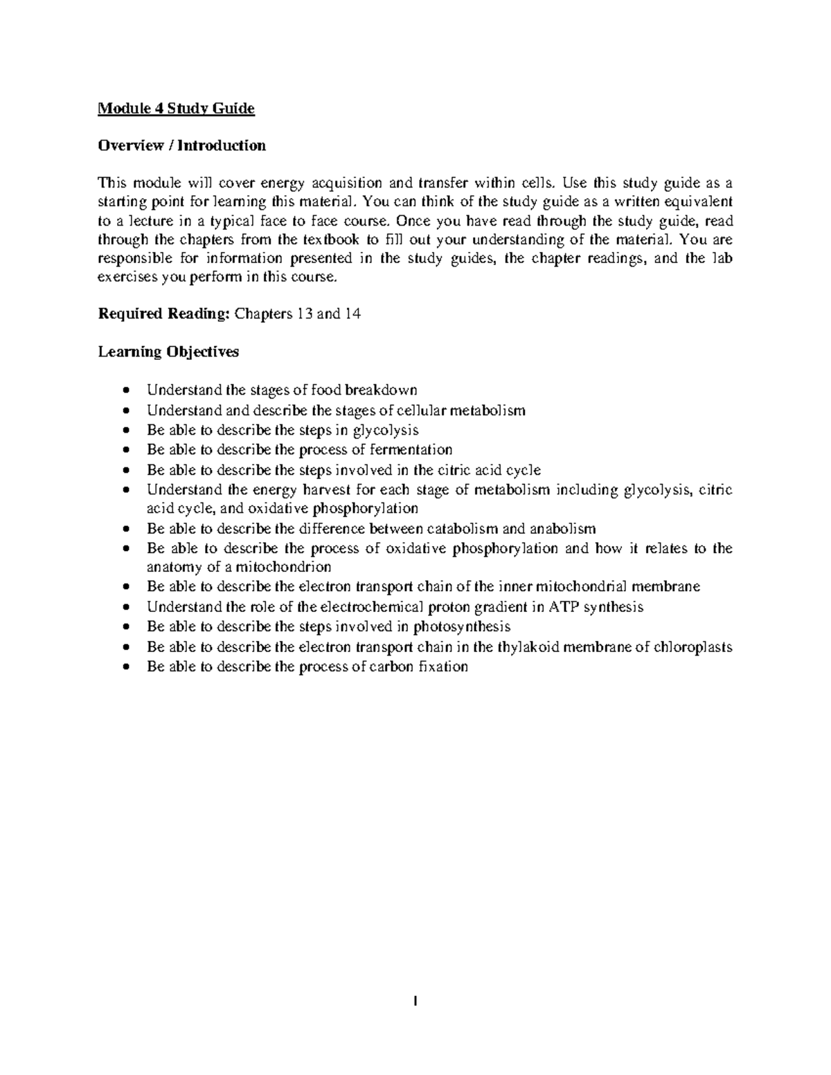 Module 4 Study Guide - Lecture notes 4 - Module 4 Study Guide Overview ...