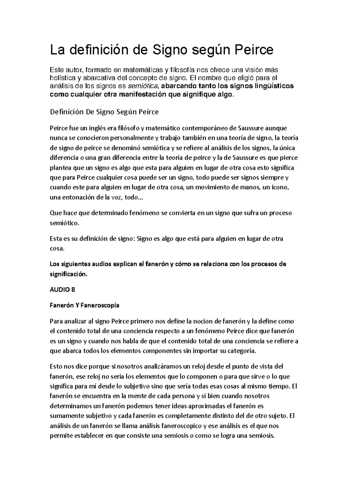 La definición de Signo según Peirce-1 - La definición de Signo según ...