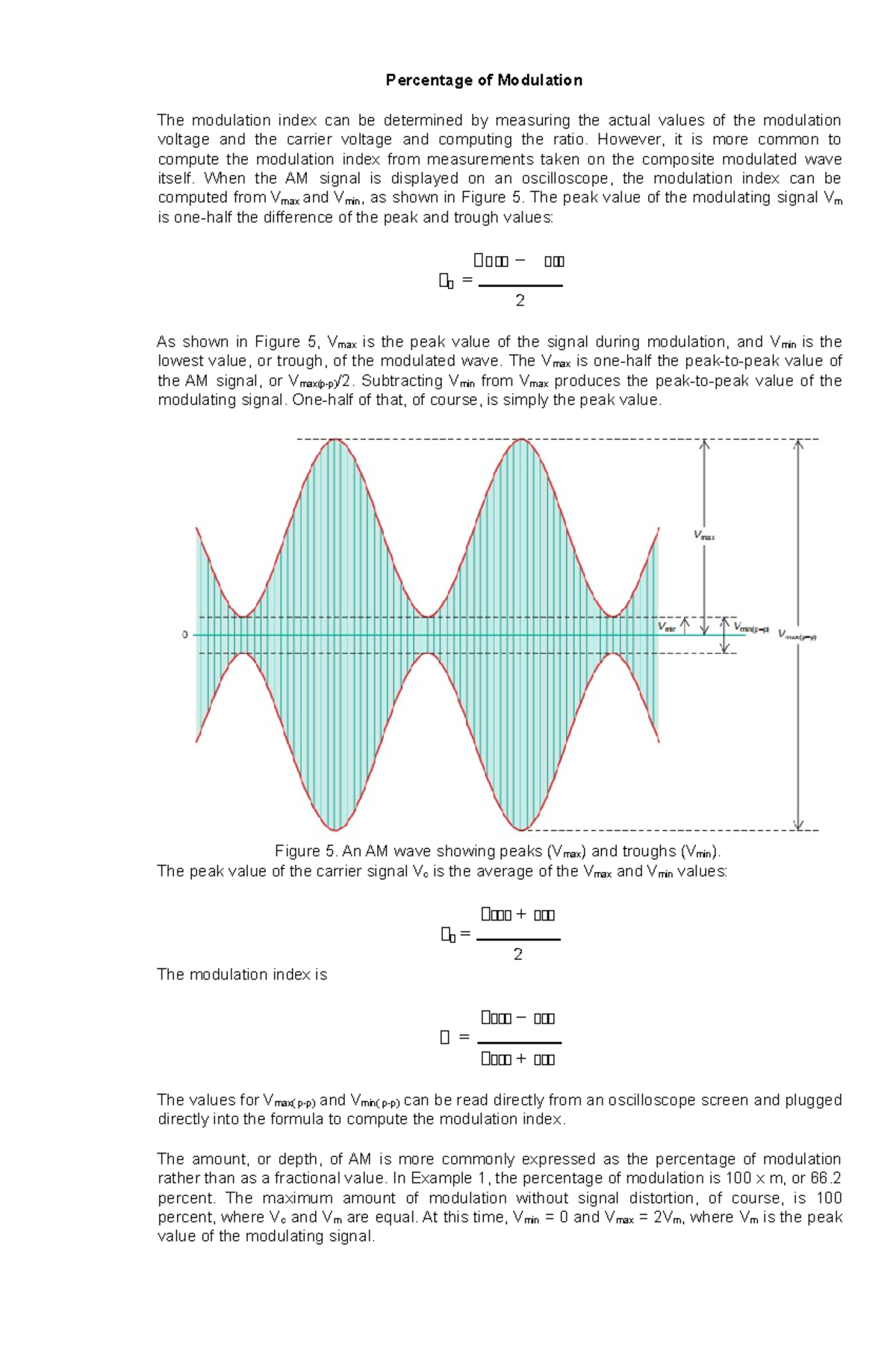 Percentage of Modulation - However, it is more common to compute the ...