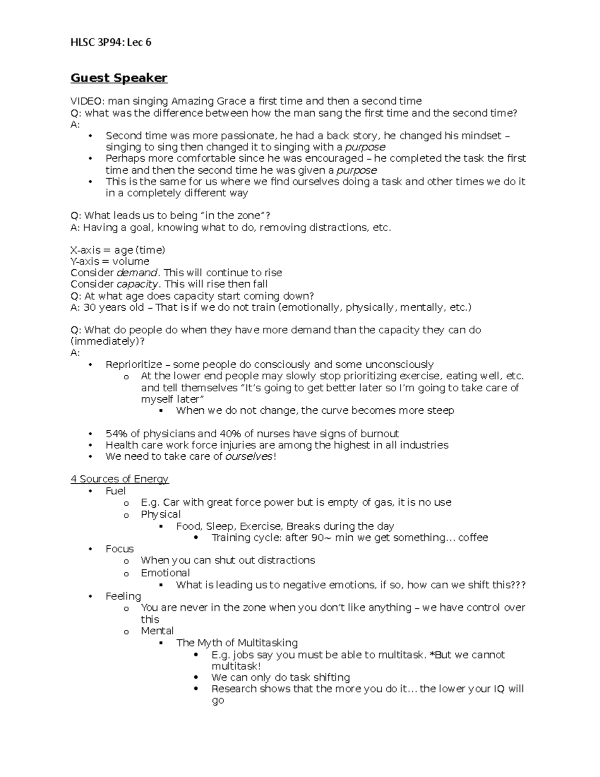 Lecture 6 Guest Speaker - HLSC 3P94: Lec 6 Guest Speaker VIDEO: man ...