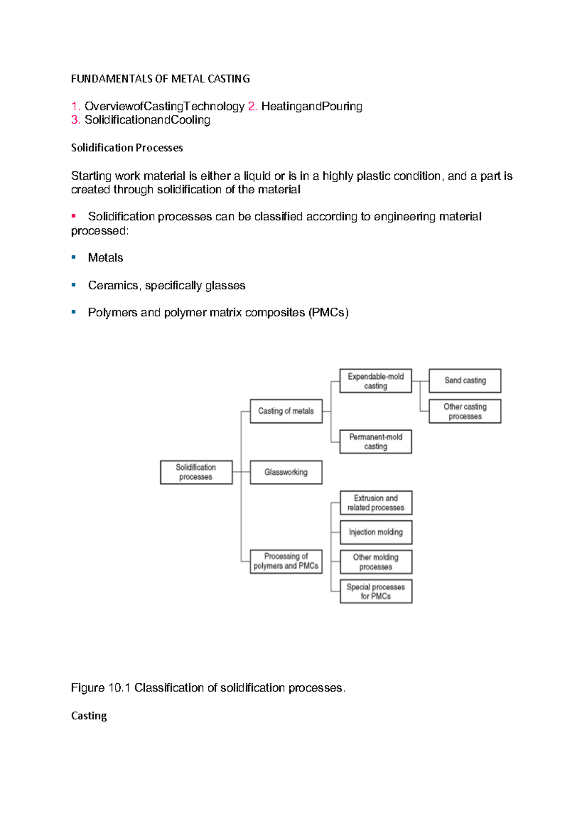 Fundamentals OF Metal Casting Lecture-1 - FUNDAMENTALS OF METAL CASTING ...