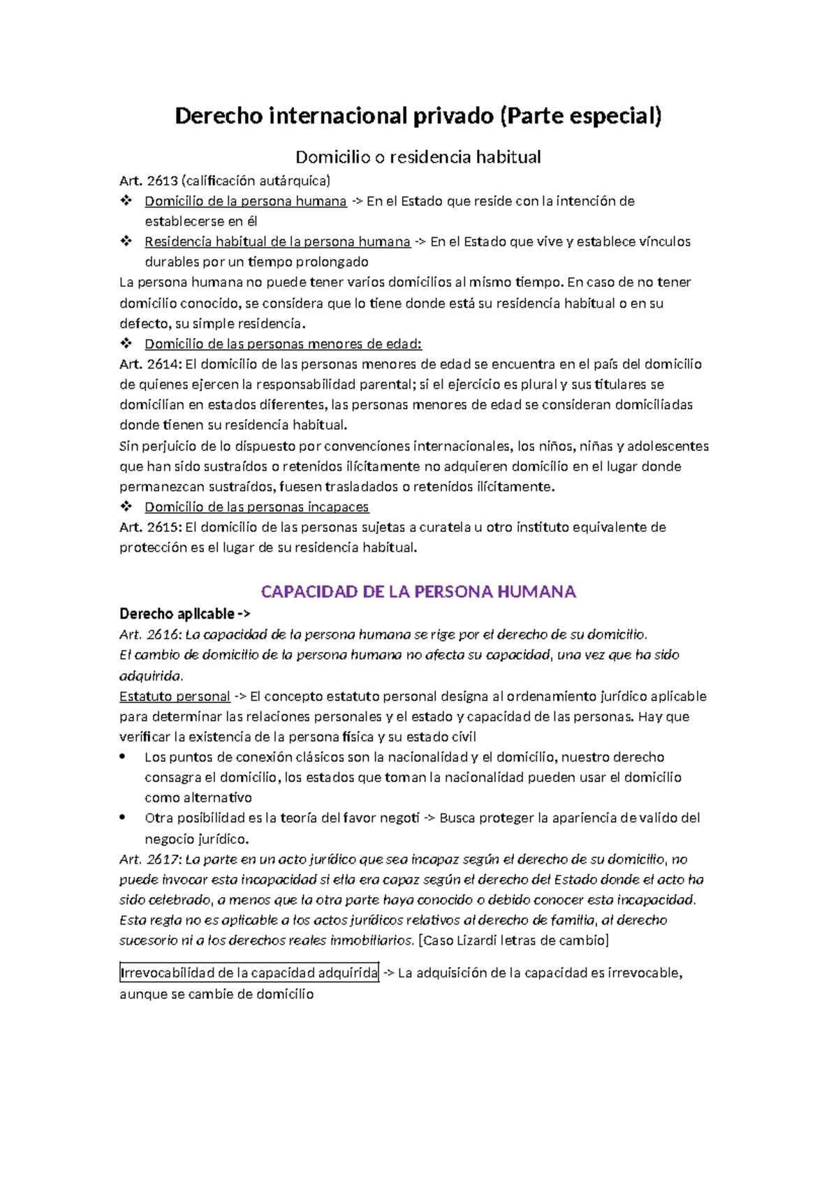 Derecho internacional privado parcial 2 - Derecho internacional privado (Parte especial ...