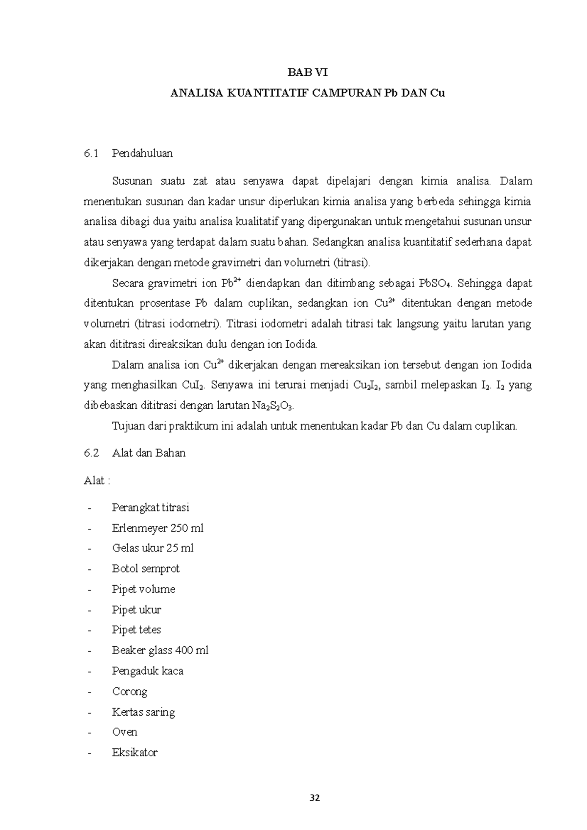 Laporan Praktikum Kimia Anorganik 6 Analisa Kuantitatif Campuran Pb d ...