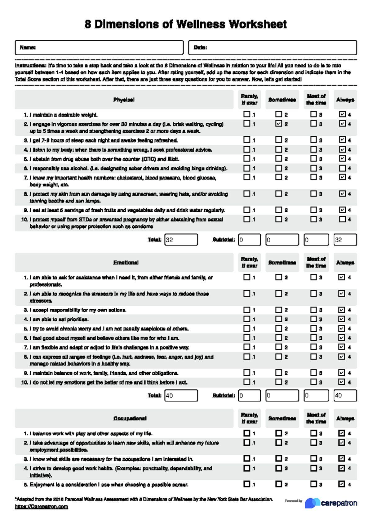 64406 d731fabfef 13878 b4d8 8 Dimensions Of Wellness Worksheet Template ...