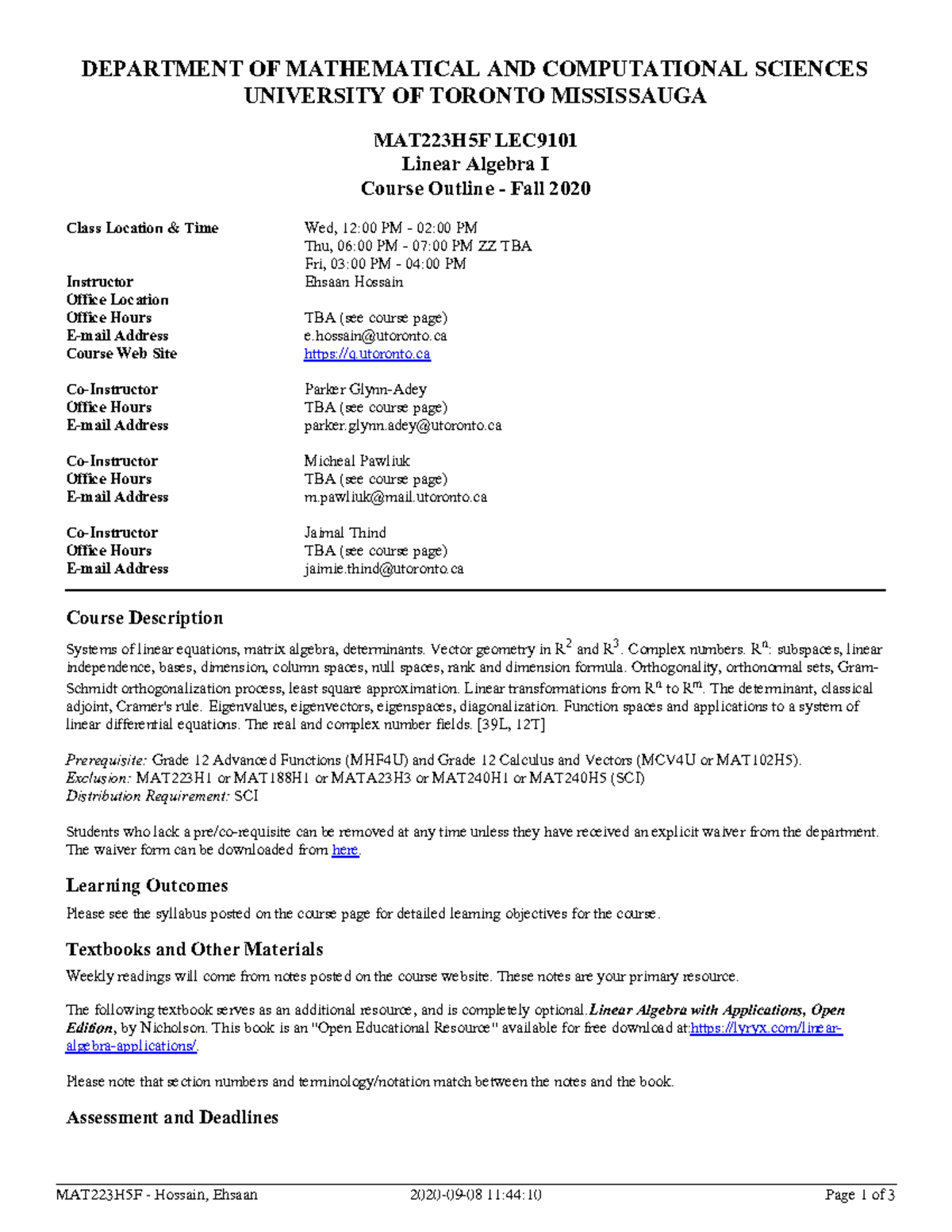 syllabus and notes and everything else - DEPARTMENT OF MATHEMATICAL AND ...
