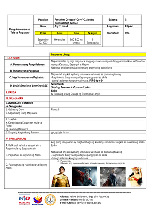 COT2 Politikal NA Pakikilahok 2022 2023 - Grade 1 TO 12 DAILY LESSON ...