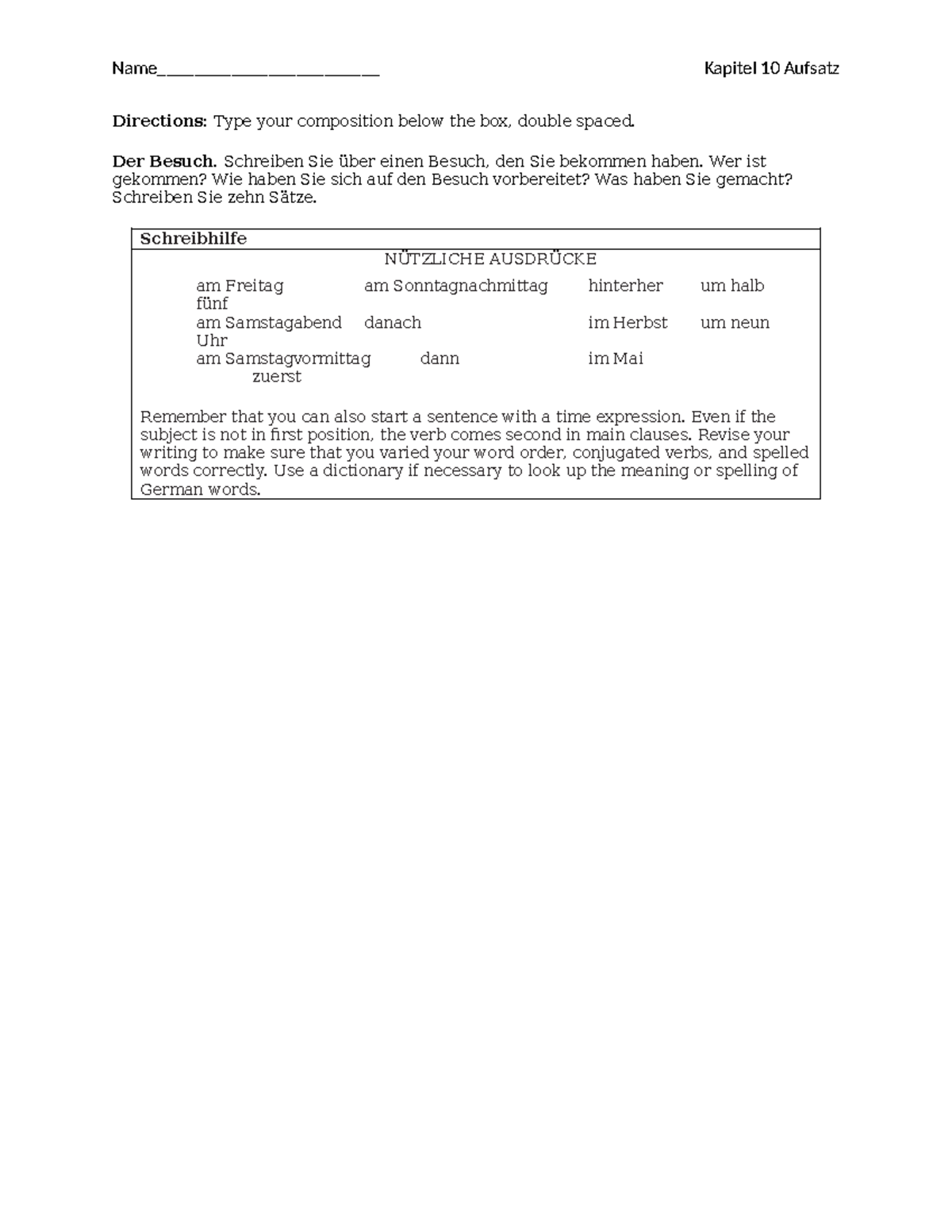 Kapitel+10+Aufsatz - good notes - Name________________________ Kapitel ...