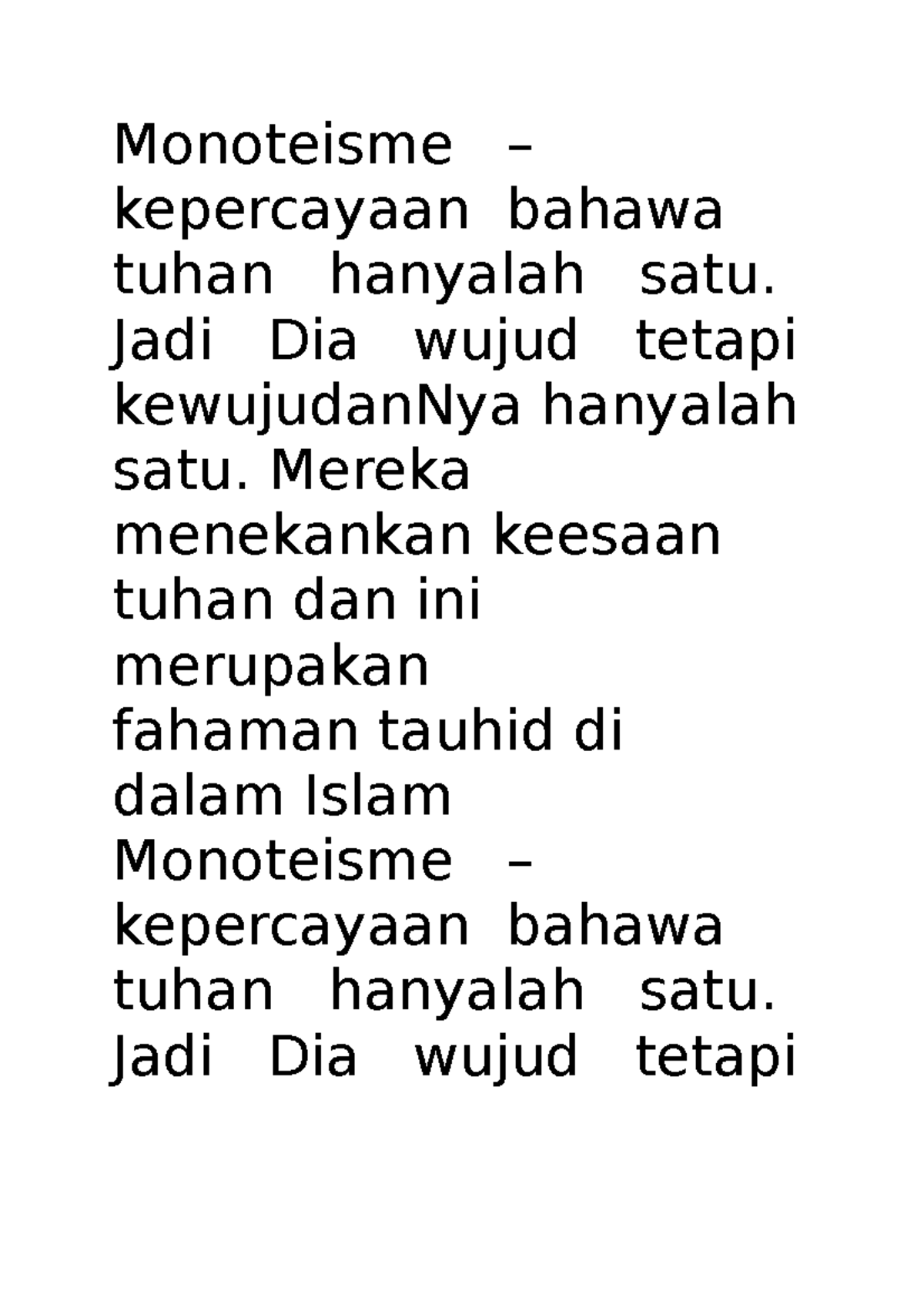 Monoteisme - final important group assignment - Monoteisme ...