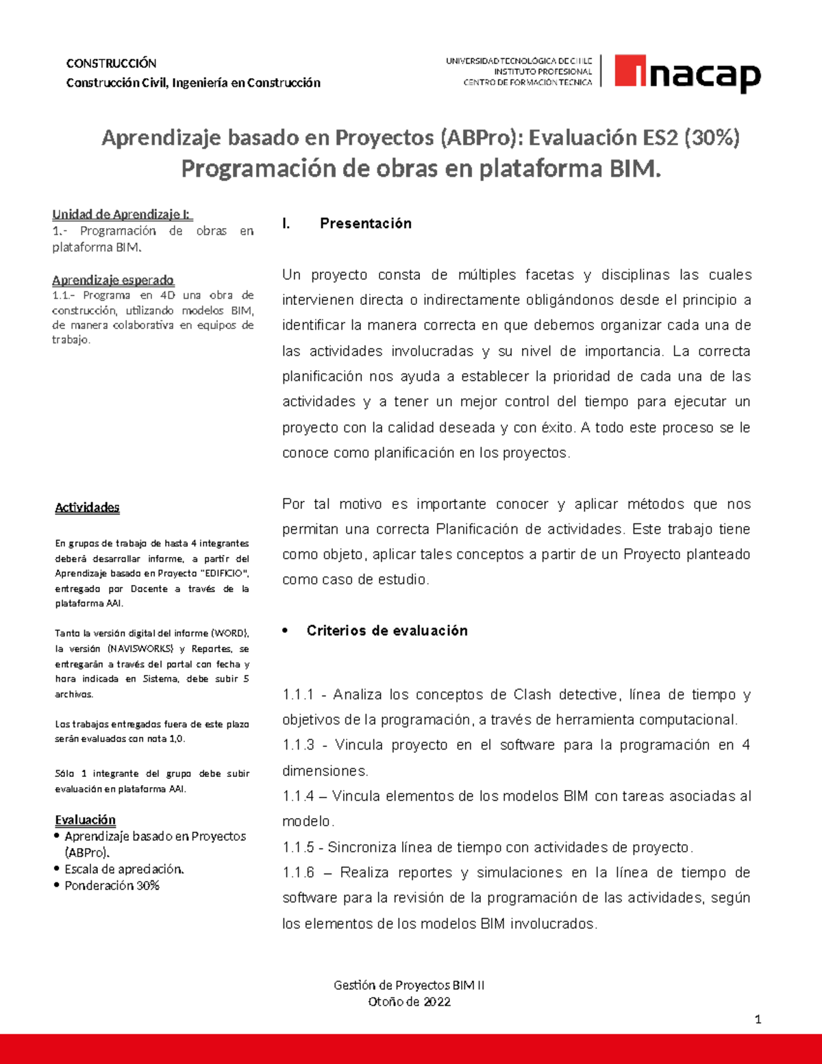 EV2 Gestión de Proyectos II - Aprendizaje basado en Proyectos (ABPro ...
