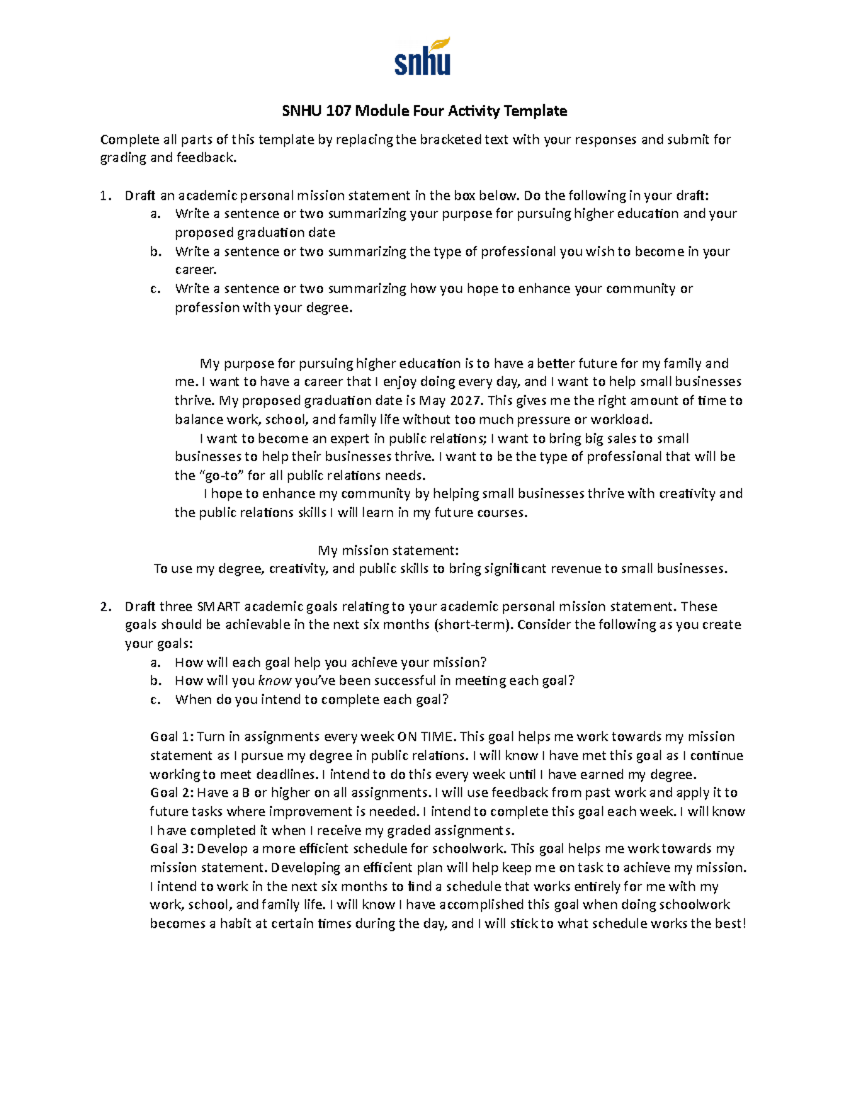 Module 4 Personal Mission Statement And Goals SNHU 107 Module Four Activity Template Complete module-4-personal-mission-statement-and-goals-snhu-107-module-four-activity-template-complete