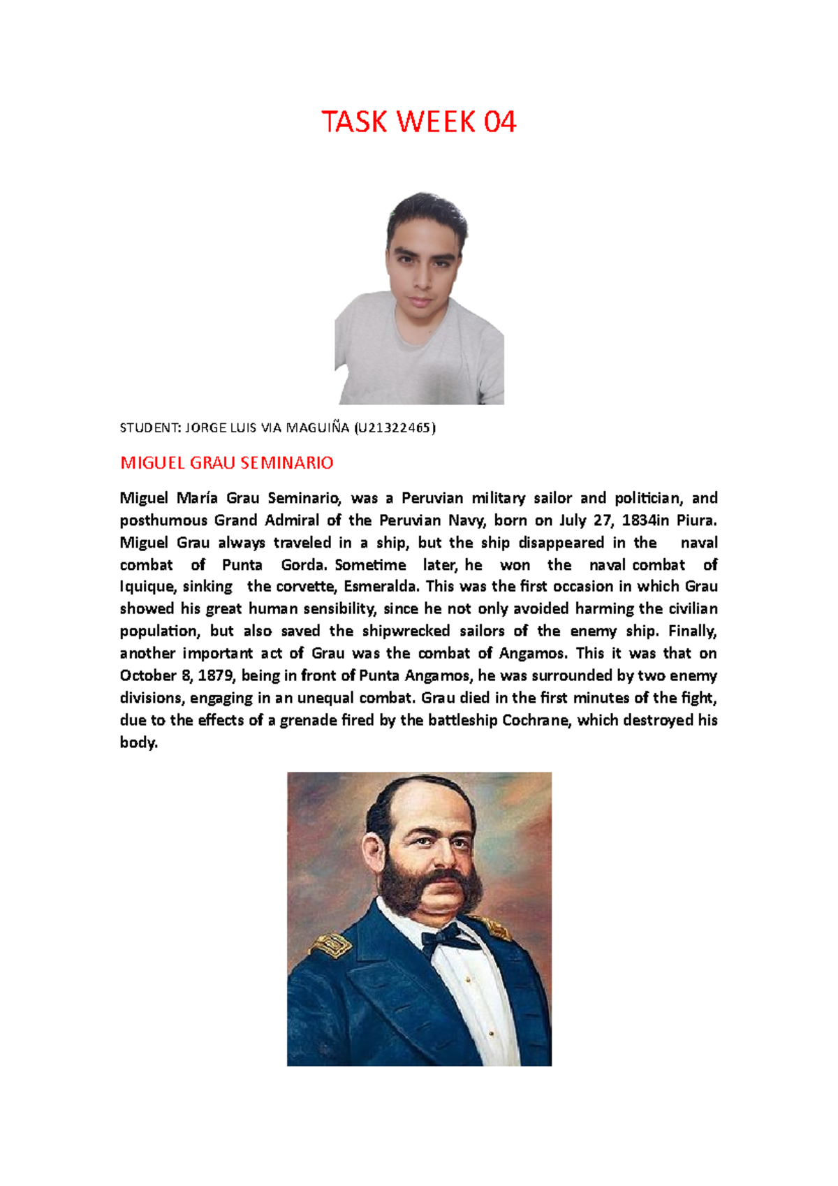 TASK WEEK 04 _ Assignment - Let me introduce my family - TASK WEEK 04 STUDENT: JORGE LUIS VIA ...