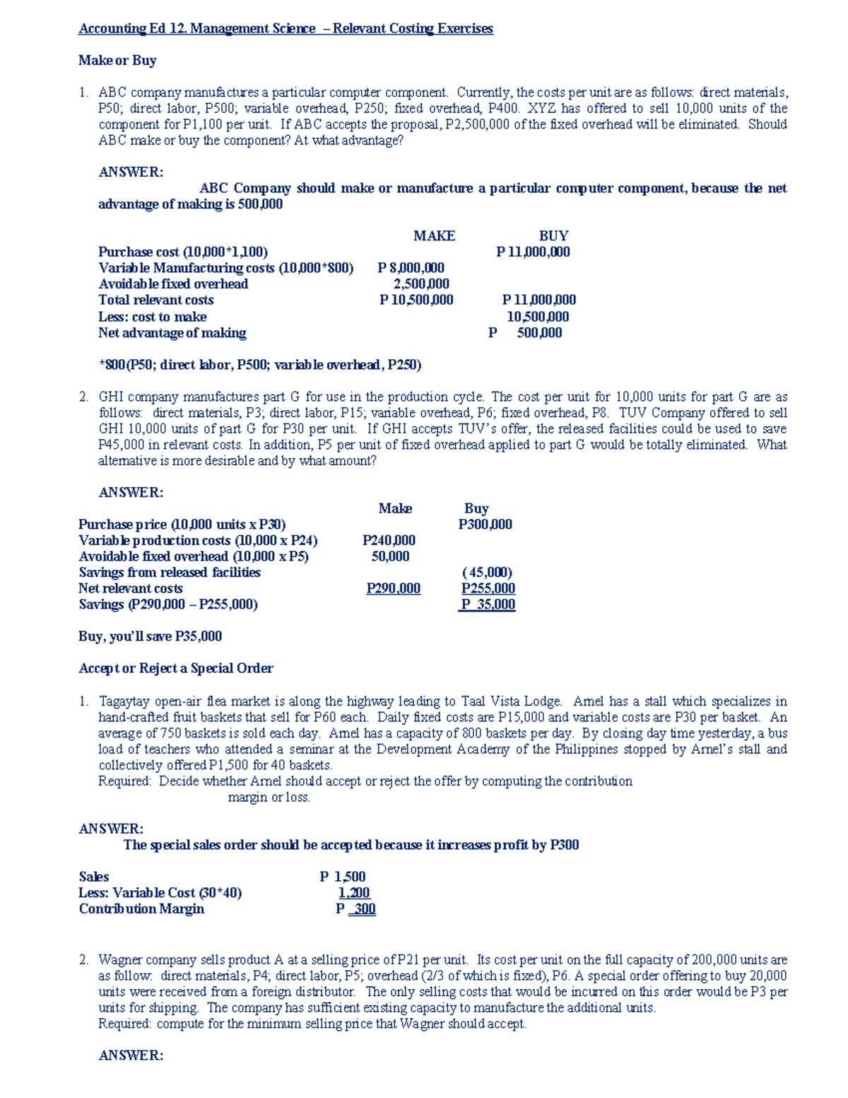 Toaz Questions With Answers Accounting Ed 12 Management Science