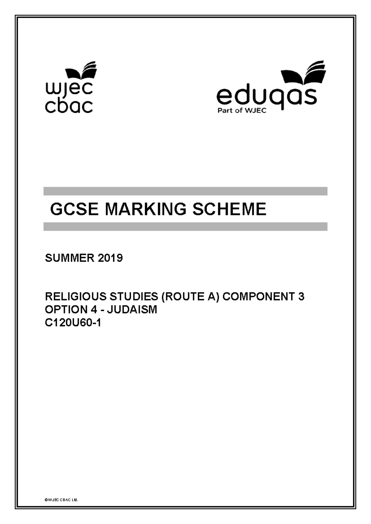 S19-C120U60-1 Eduqas GCSE RS Route A Comp 3 Option 4 MS S19 - GCSE ...