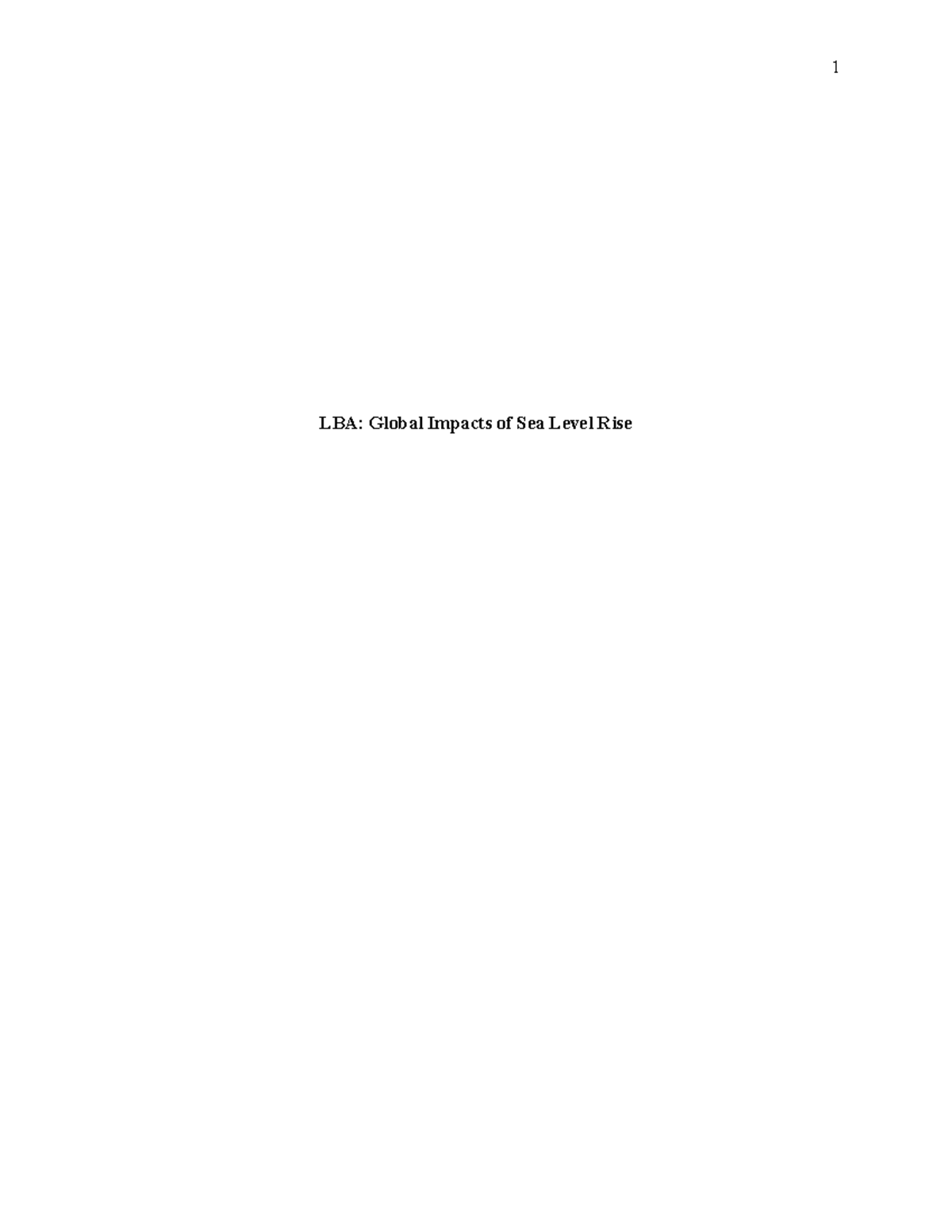 LBA Sea-Level Rise - Analyzing sea-level rise in San Francisco. - LBA: Global Impacts of Sea ...