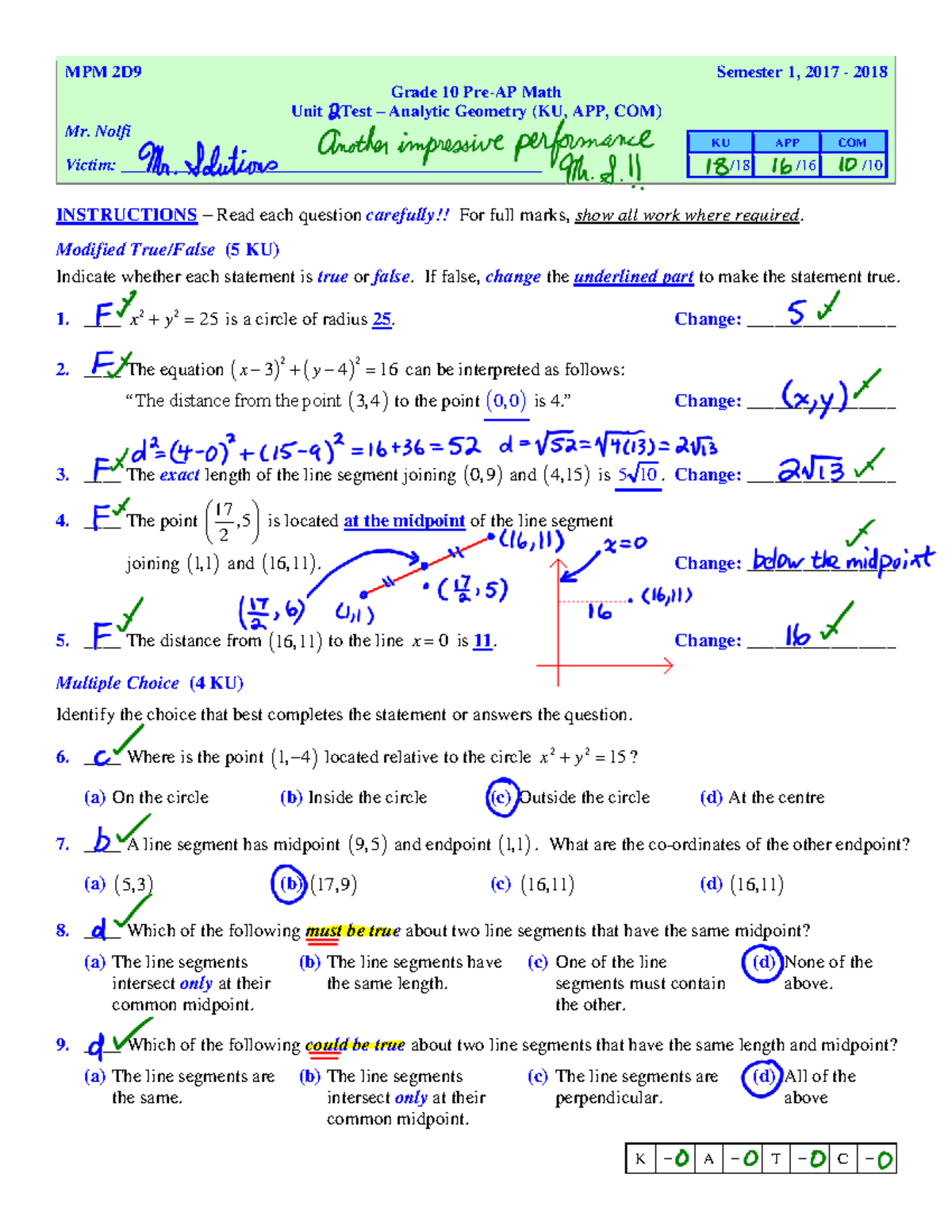2017-10-13-Solutions-Unit 2 - Analytic Geometry - Major Test KU^J APP^J ...