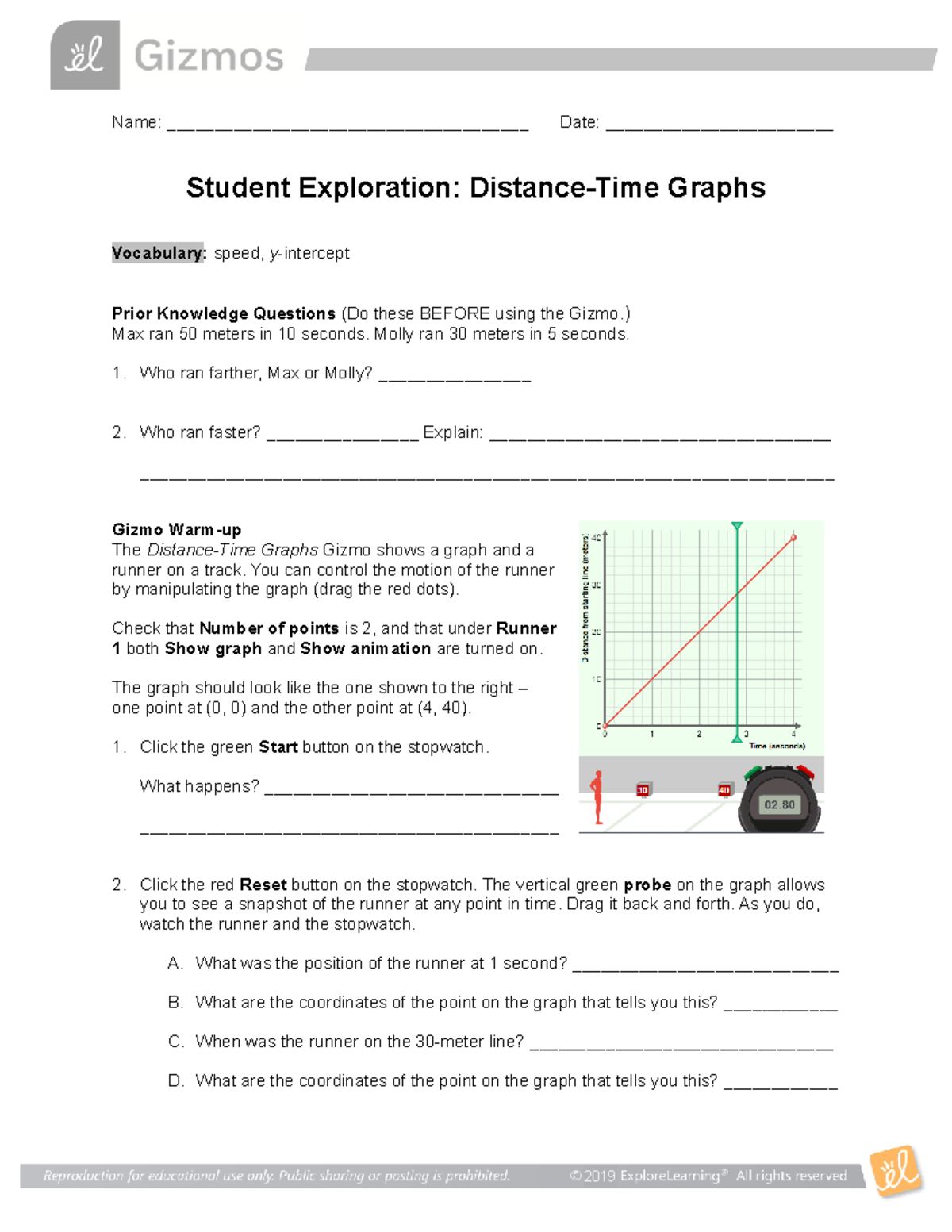 Distance Time SEm - fghf - Name ...