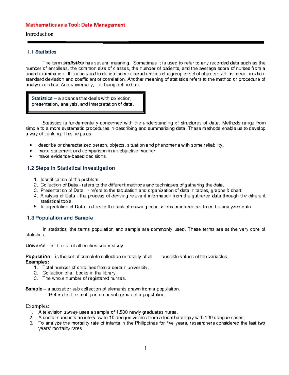 MATM- Prelims compressed - Mathematics as a Tool: Data Management ...