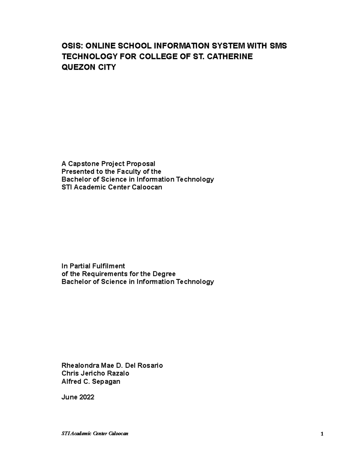 Research Paper Chapter 1 - 3 - OSIS: ONLINE SCHOOL INFORMATION SYSTEM ...