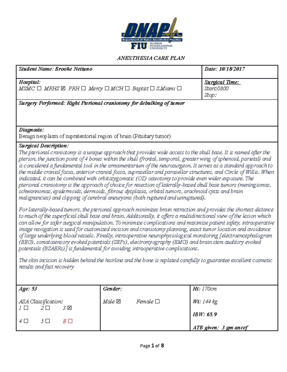 Craniotomy - Summary Pharmacological Basis For Nursing Interventions I ...