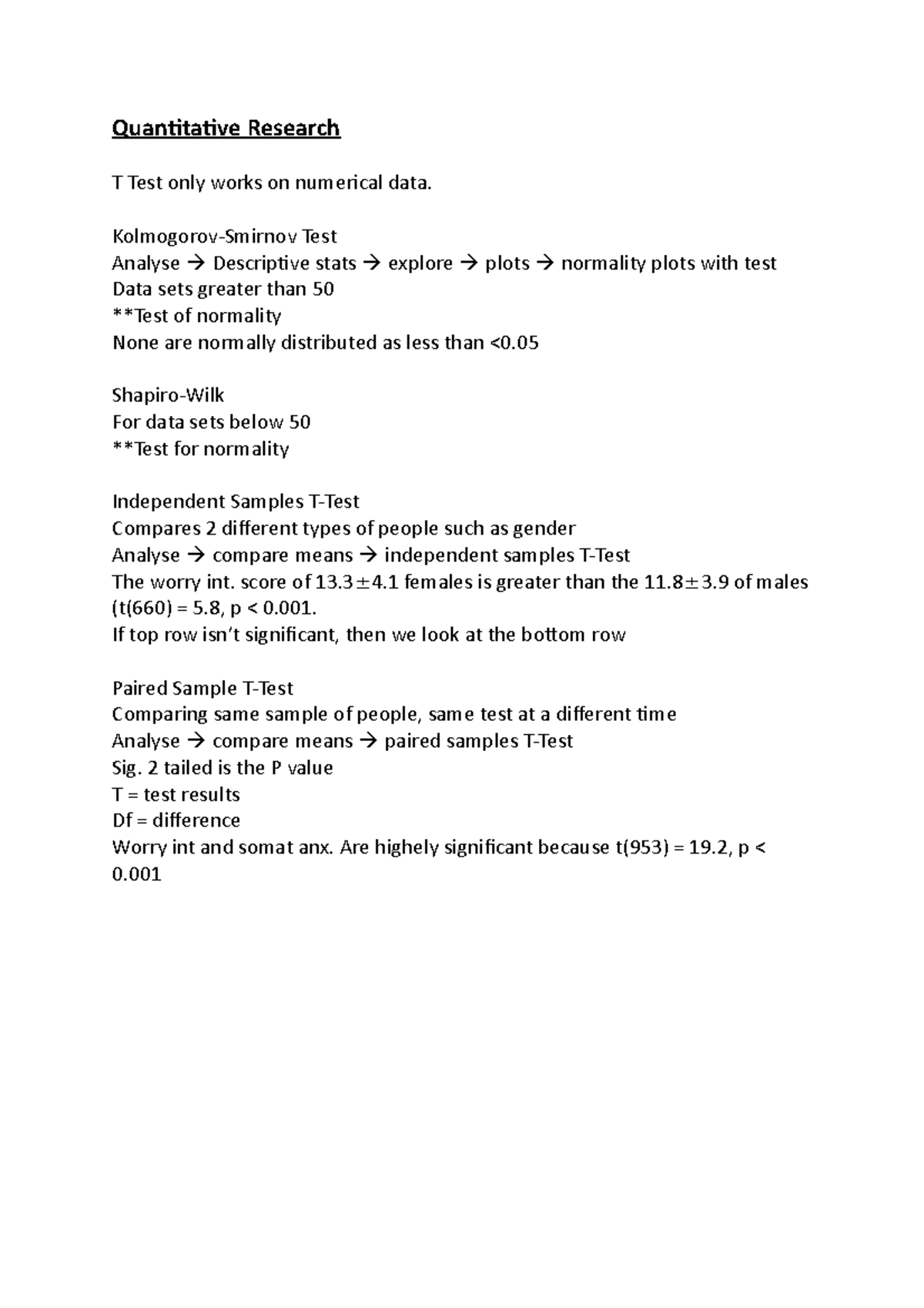 Quantitative Research LAB4 - Quantitative Research T Test only works on ...