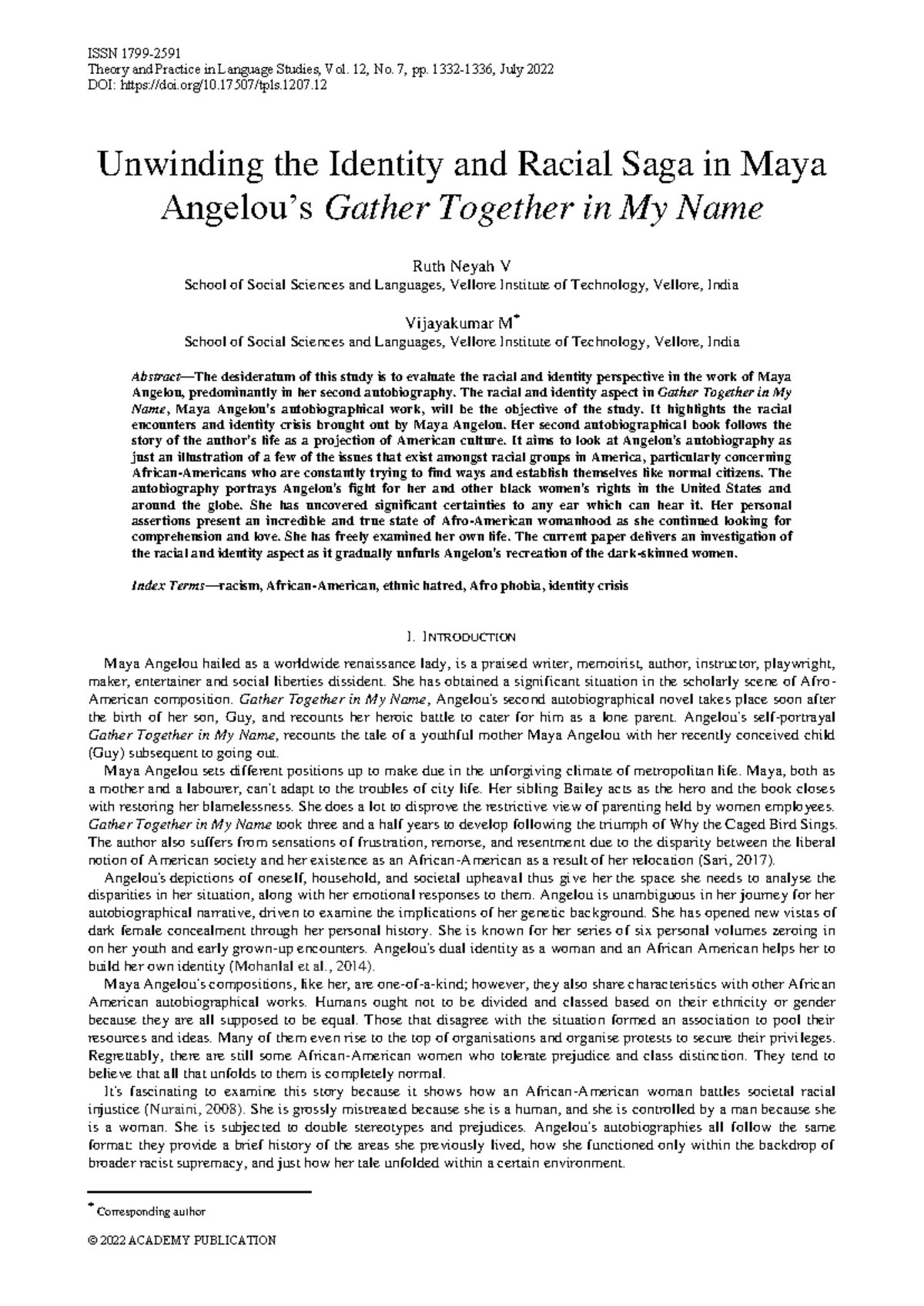 Maya Angelou summary - Unwinding the Identity and Racial Saga in Maya ...