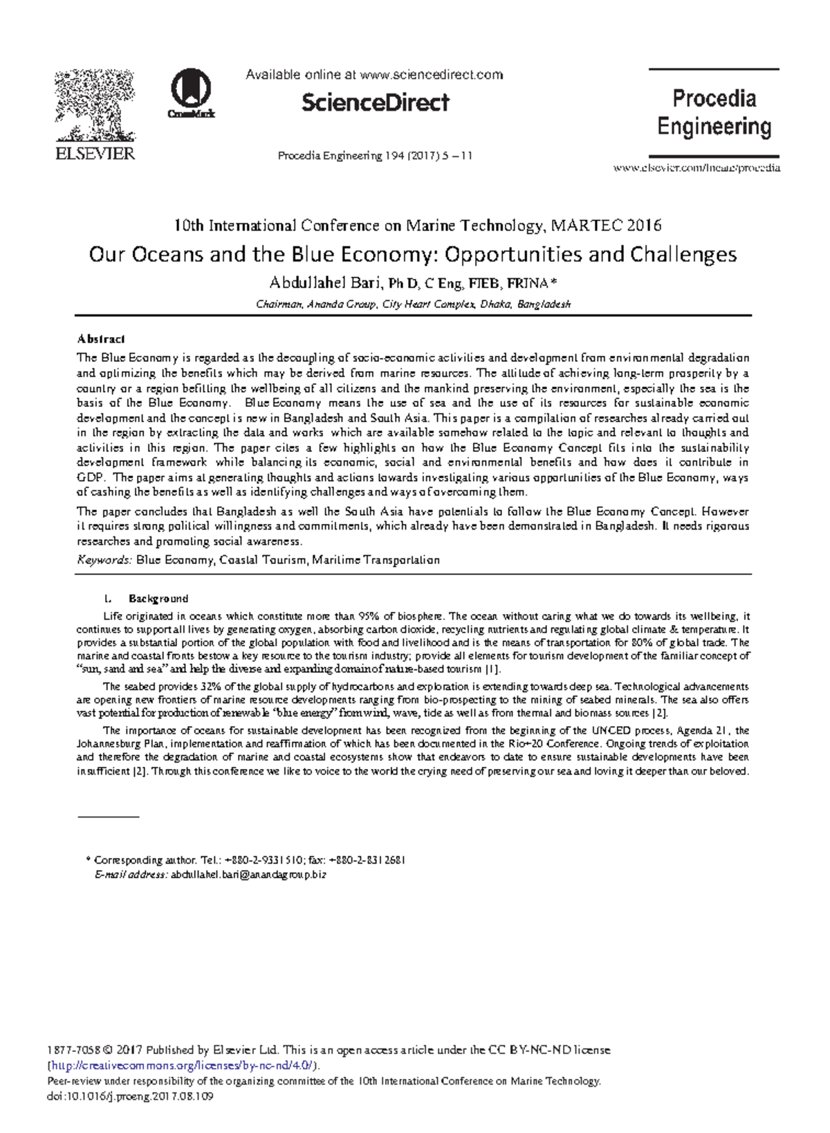 BE Opportunity and Challanges - Procedia Engineering 194 ( 2017 ) 5 ...