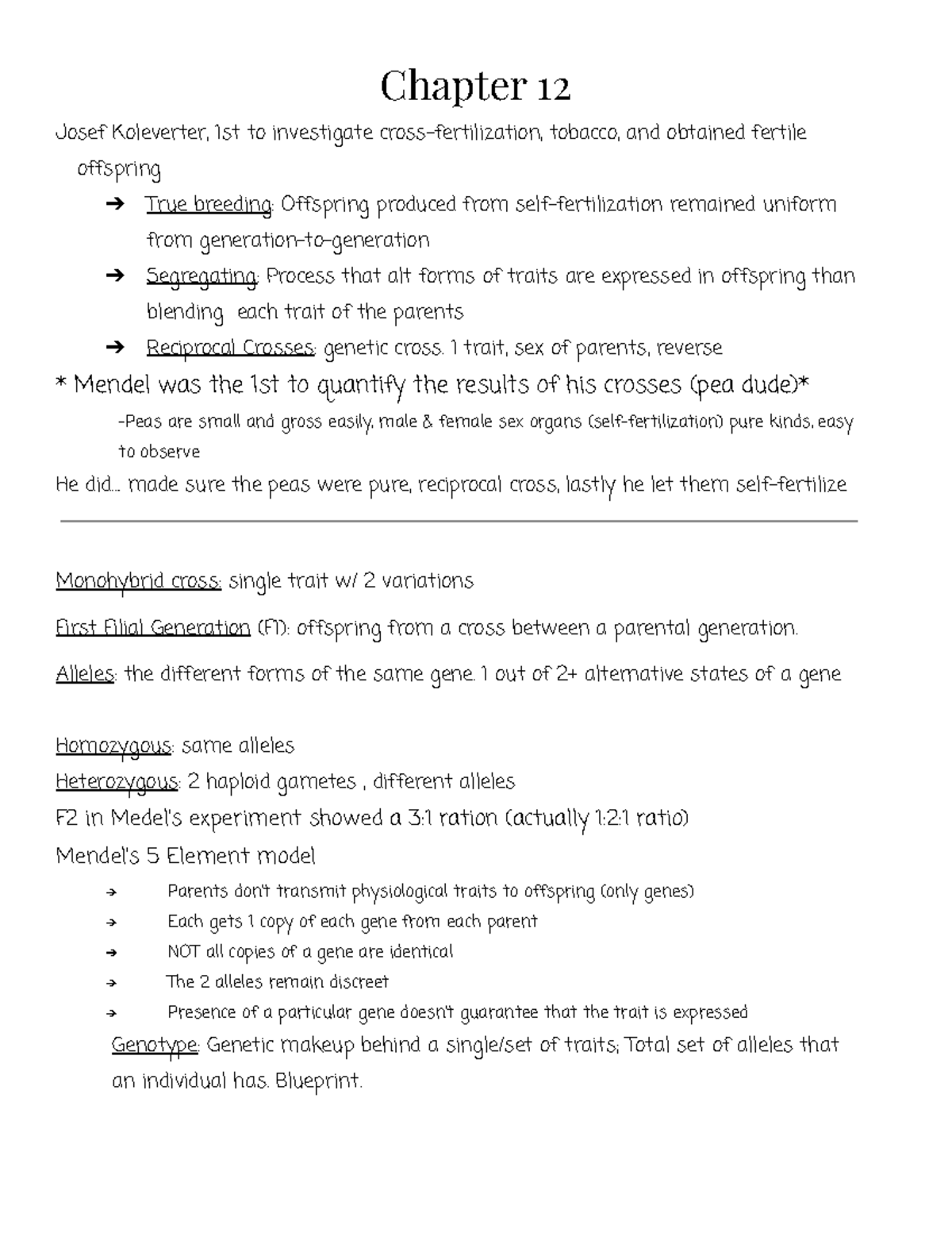 Genetics and Inheritance: Mendel's Experiments and Principles - Studocu