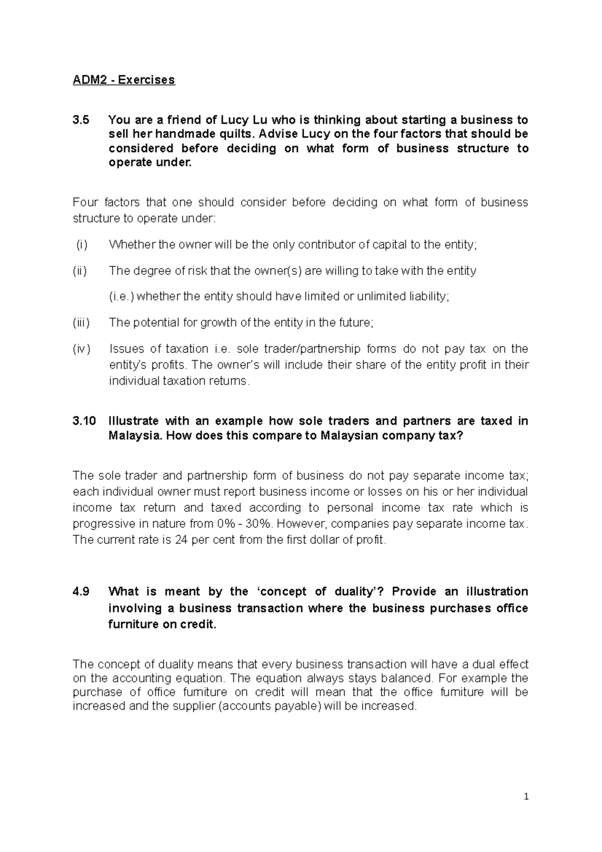 ADM2 - Excersice answer - ADM2 - Exercises 3 You are a friend of Lucy ...