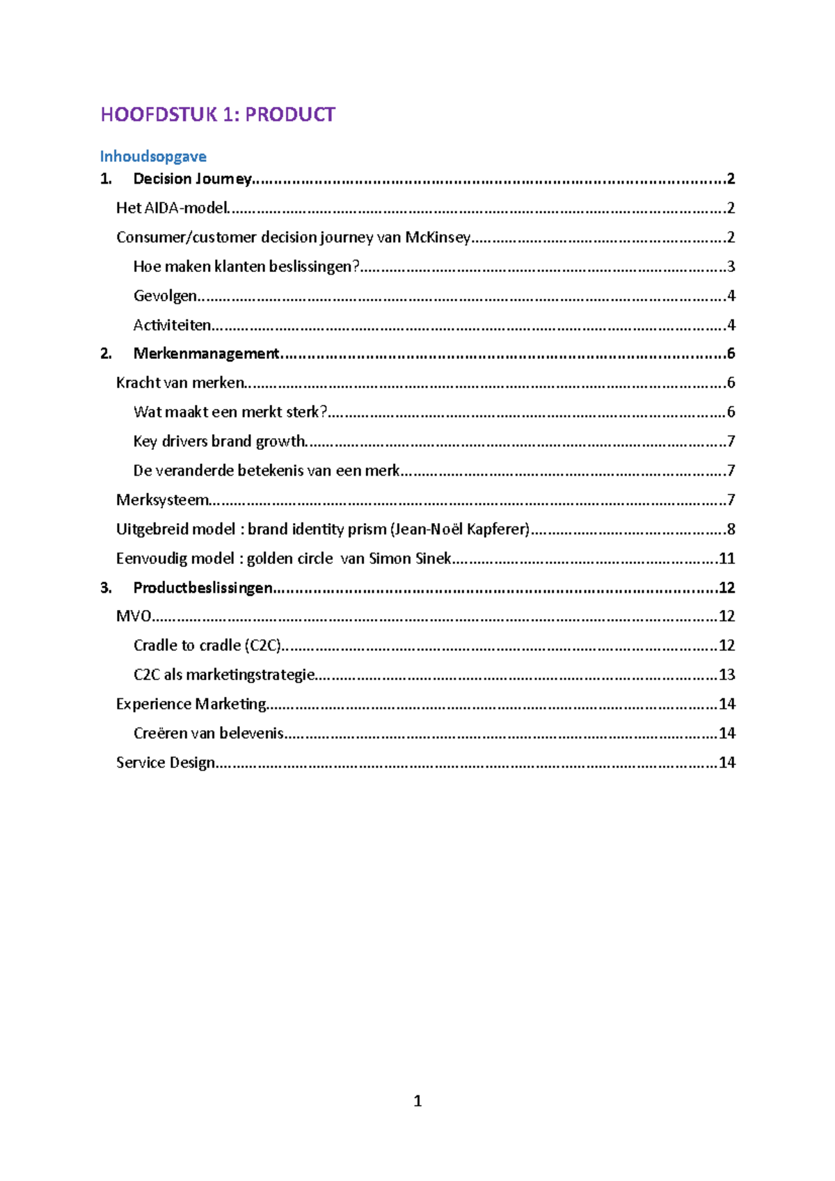 Samenvatting Alles Operational Samenvatting Compleet H 1 4