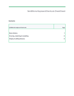 Solidworks-cheat-sheet - USER INTERFACE Quickly access your current ...