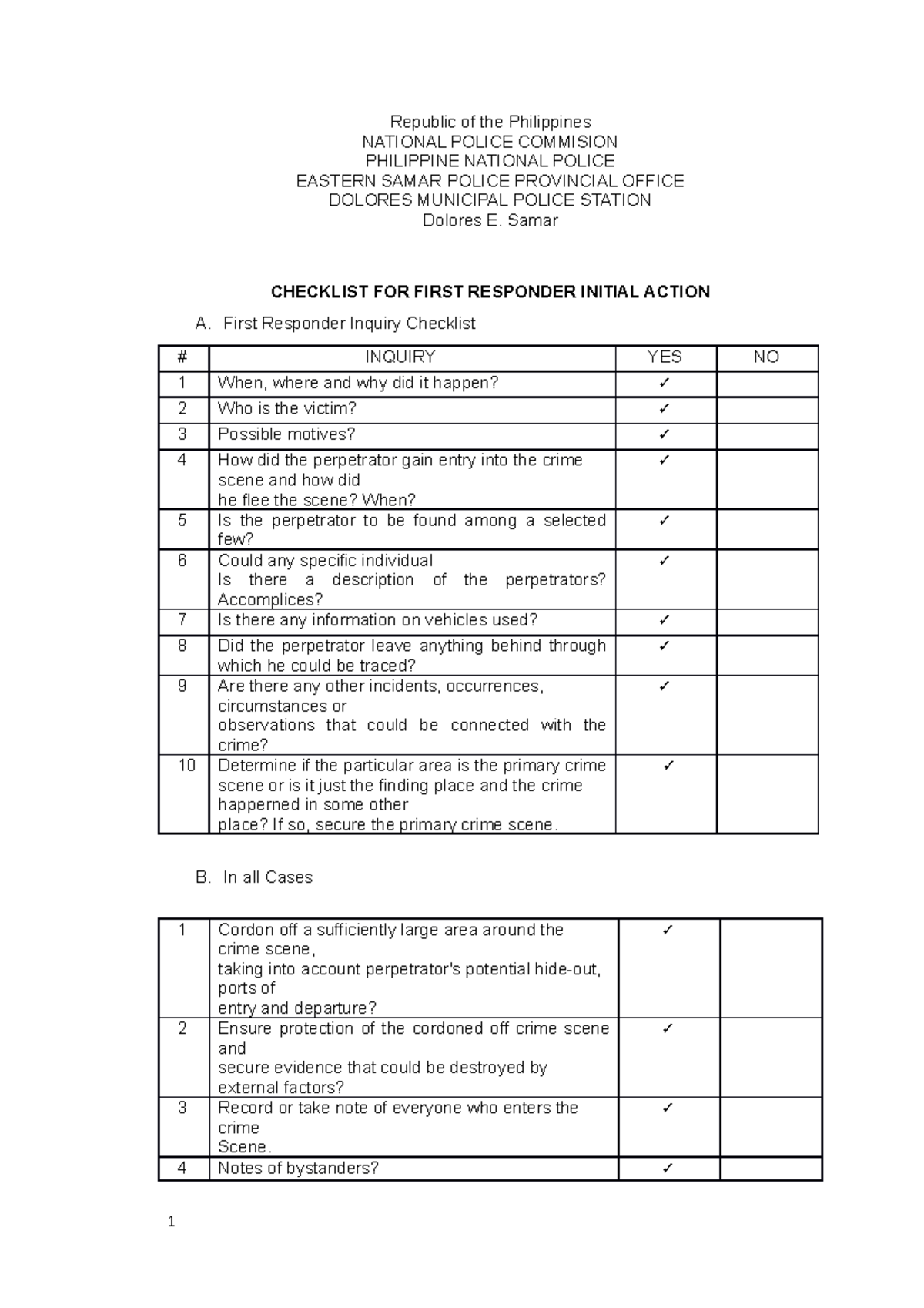 COSO 39 - iawfihseif - Republic of the Philippines NATIONAL POLICE ...