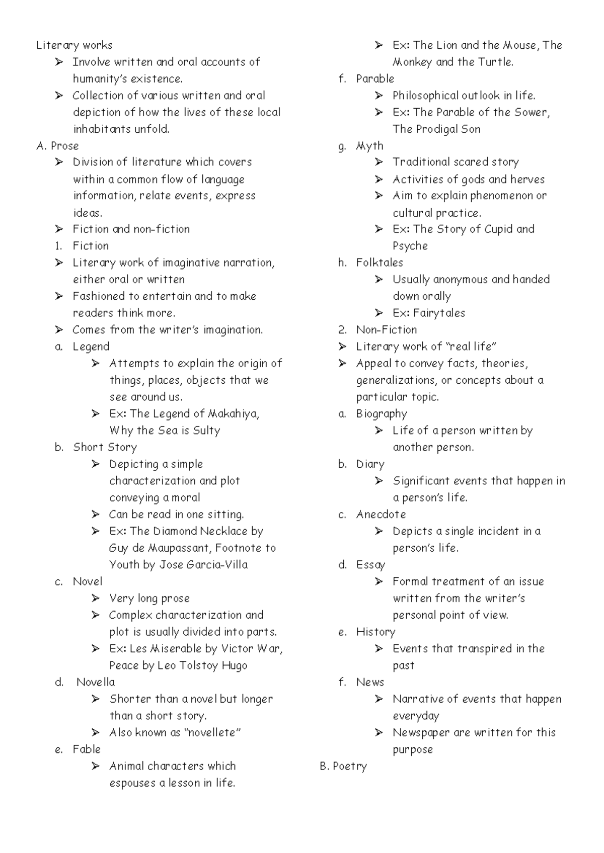 Reviewer - FOR EDUCATIONAL PURPOSES - Literary works Involve written ...
