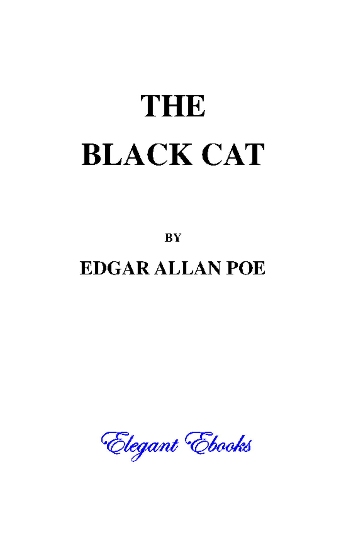 Edgar Allen Poe Black Cat - THE BLACK CAT BY EDGAR ALLAN POE 7 7 ...