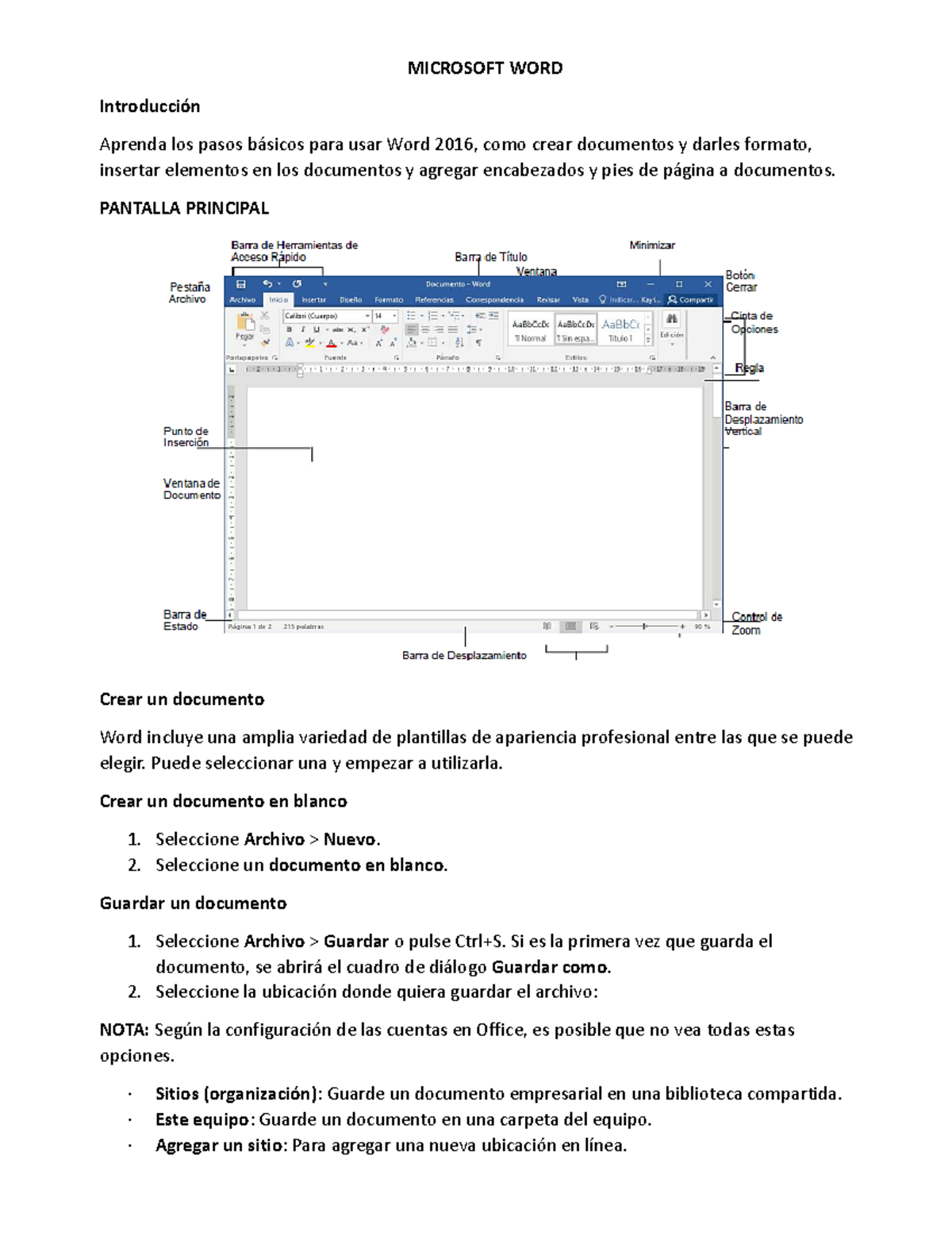 Introduccion Microsoft WORD - MICROSOFT WORD Introducción Aprenda los ...
