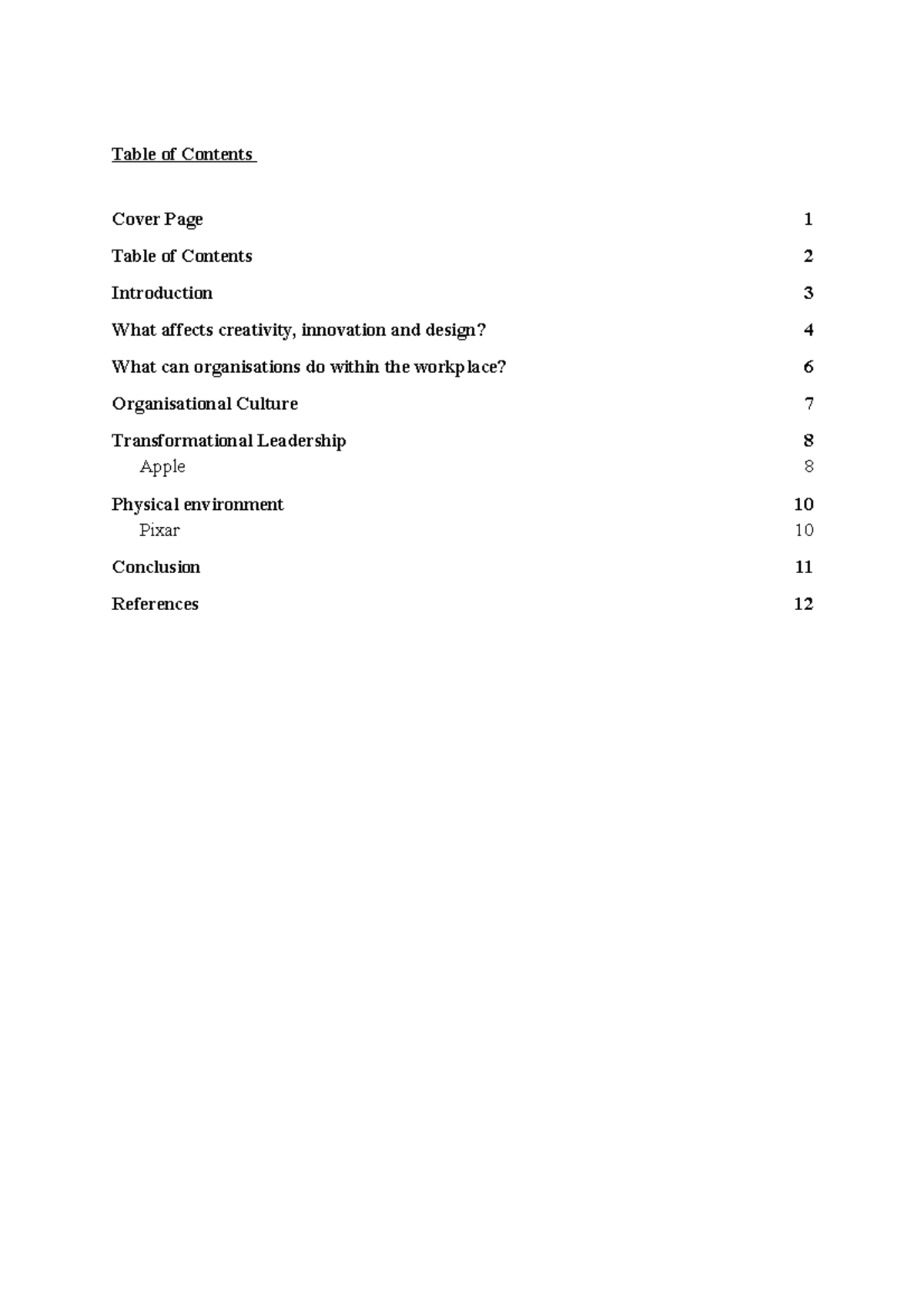 CID A1 - Argumentative Essay - Table of Contents Table of Contents ...