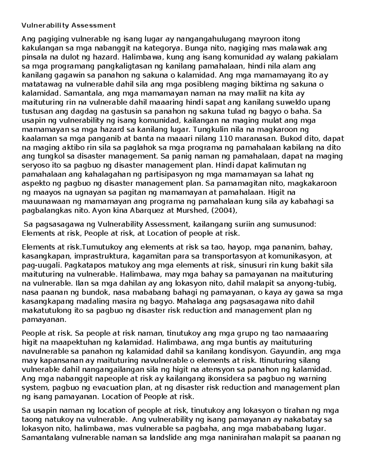 Vulnerability-Assessment ng AP - Vulnerability Assessment Ang pagiging ...