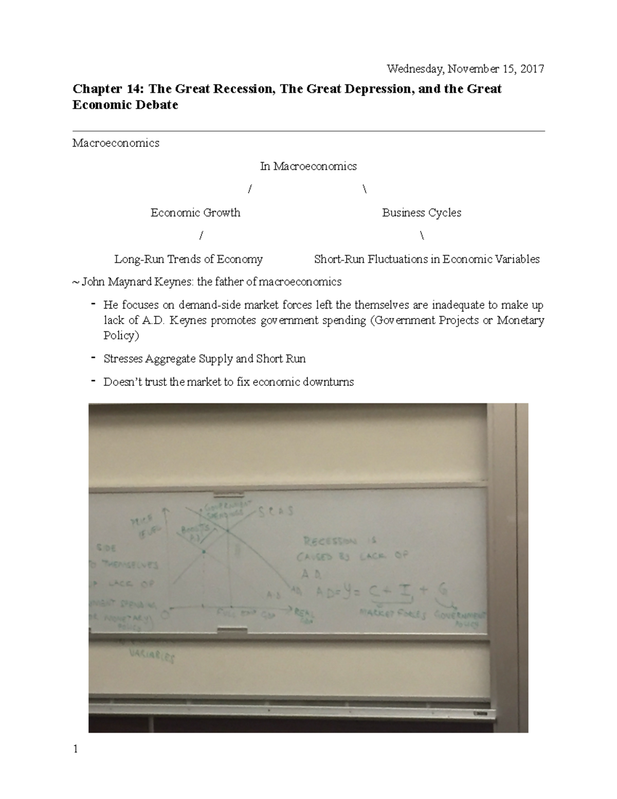 Chapter 14- The Great Recession, The Great Depression, and the Great ...