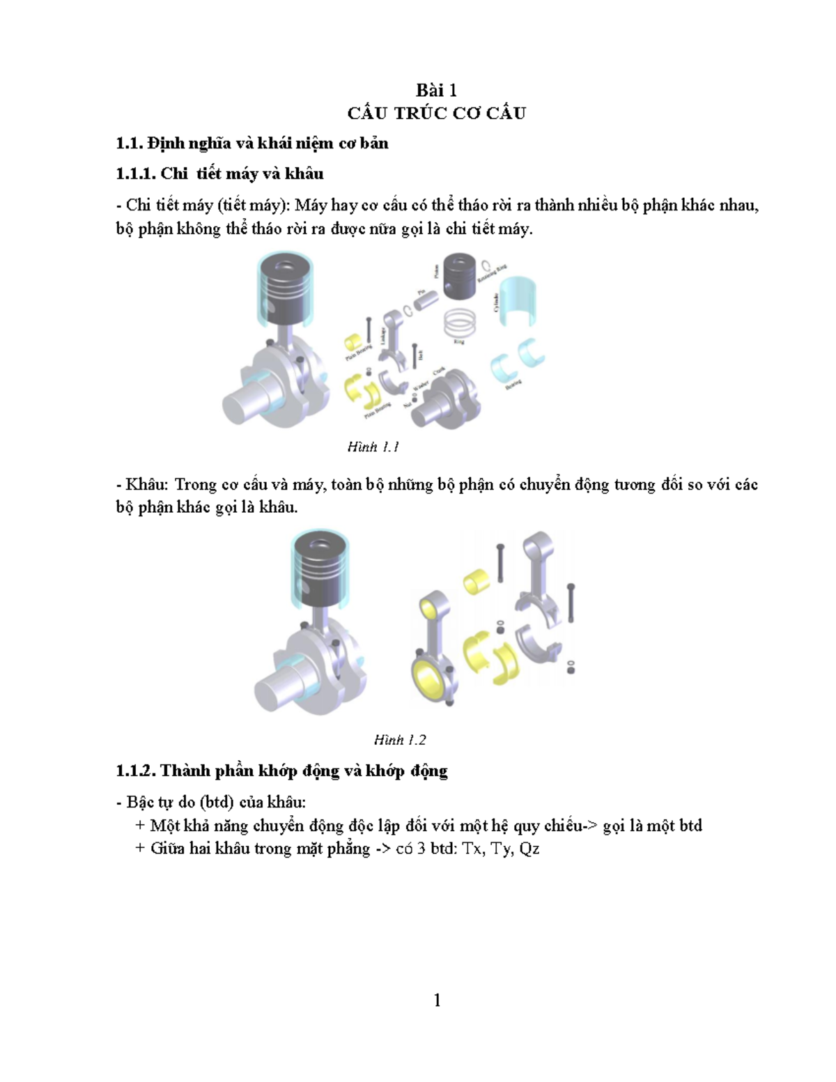 Bai 1- De cuong bai giang 1 - Bài 1 CÀU TRÚC C¡ CÀU 1. Định nghĩa và khái niệm c¢ b¿n 1.1. Chi ...