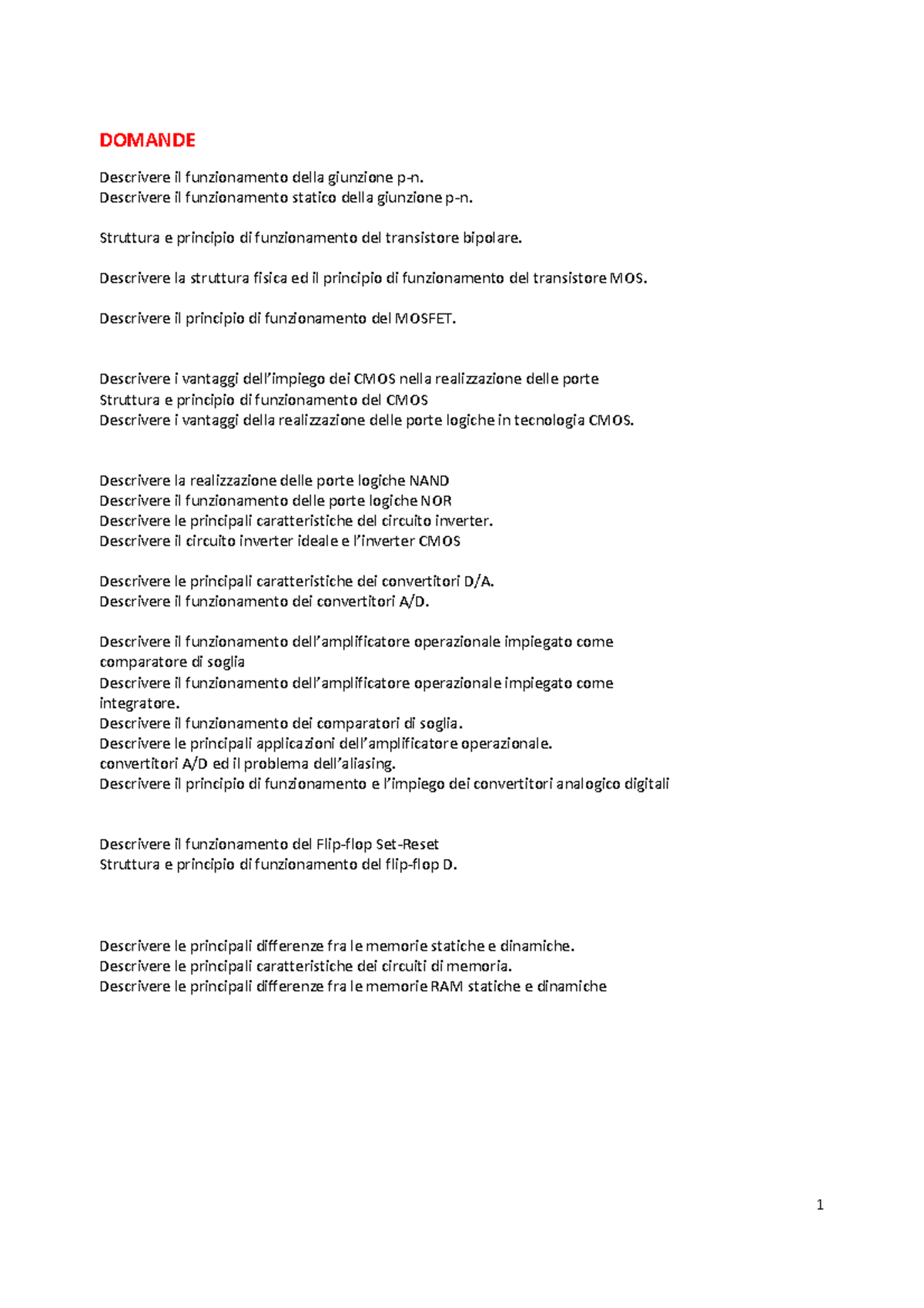 Elettronica teoria - Appunti 1-10 - Warning: TT: undefined function: 32 Warning: TT: undefined ...