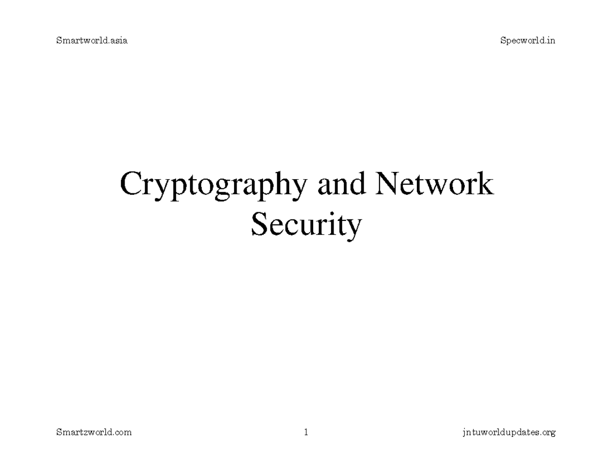 Cryptography-Network-Security - Cryptography and Network Security Information Transferring ...