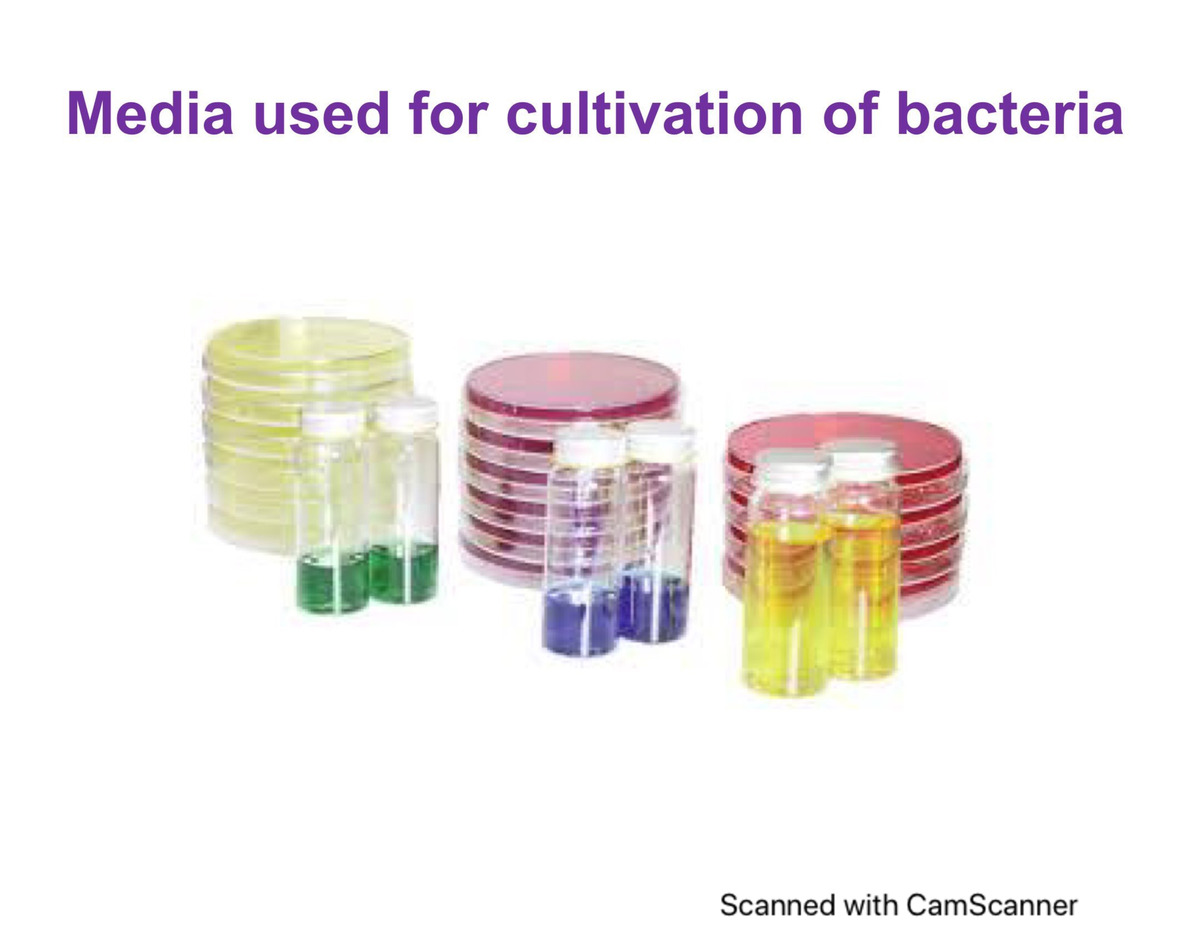 2 Media used for cultivation of bacteria - General Microbiology - Studocu