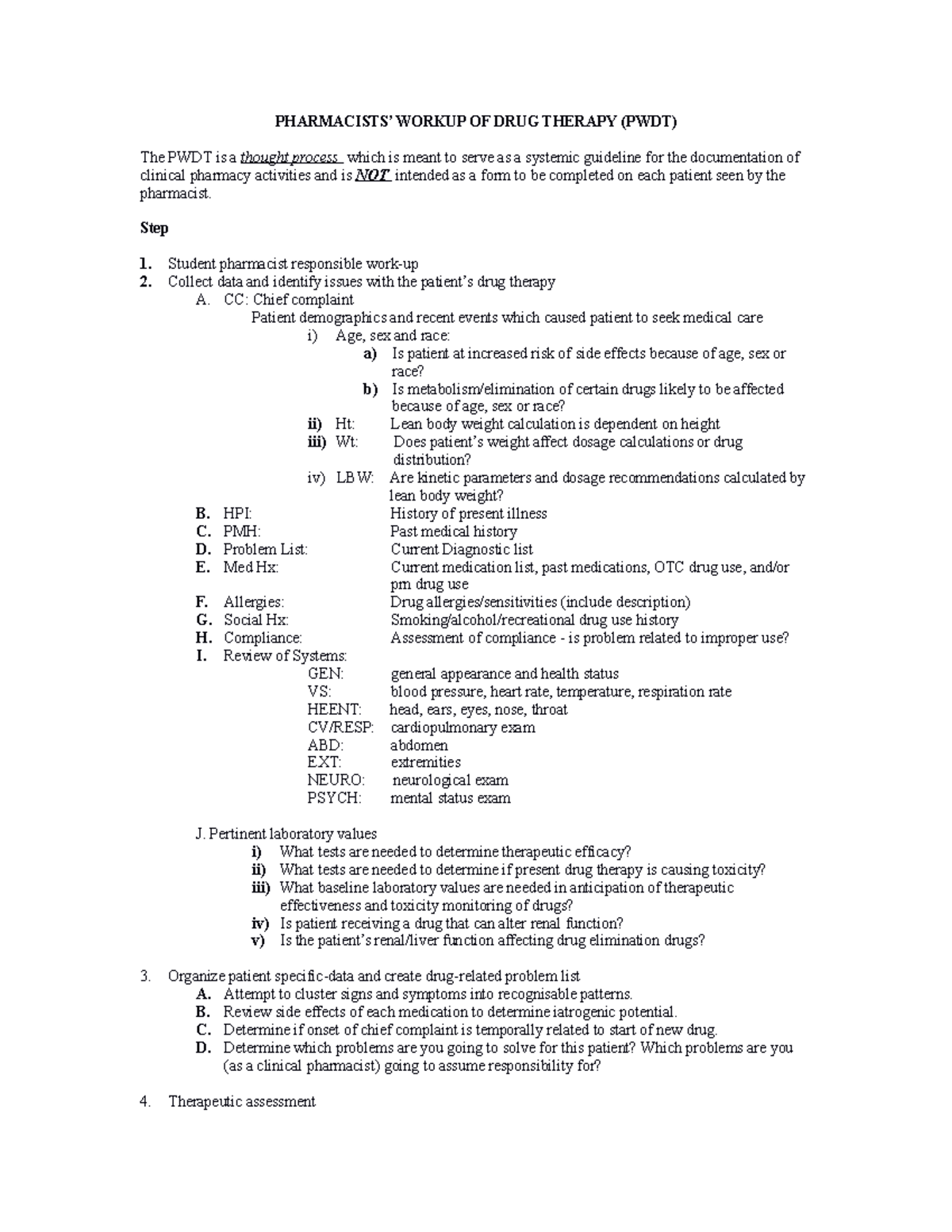 Pharmacists+workup+of+drug+therapy - PHARMACISTS’ WORKUP OF DRUG ...