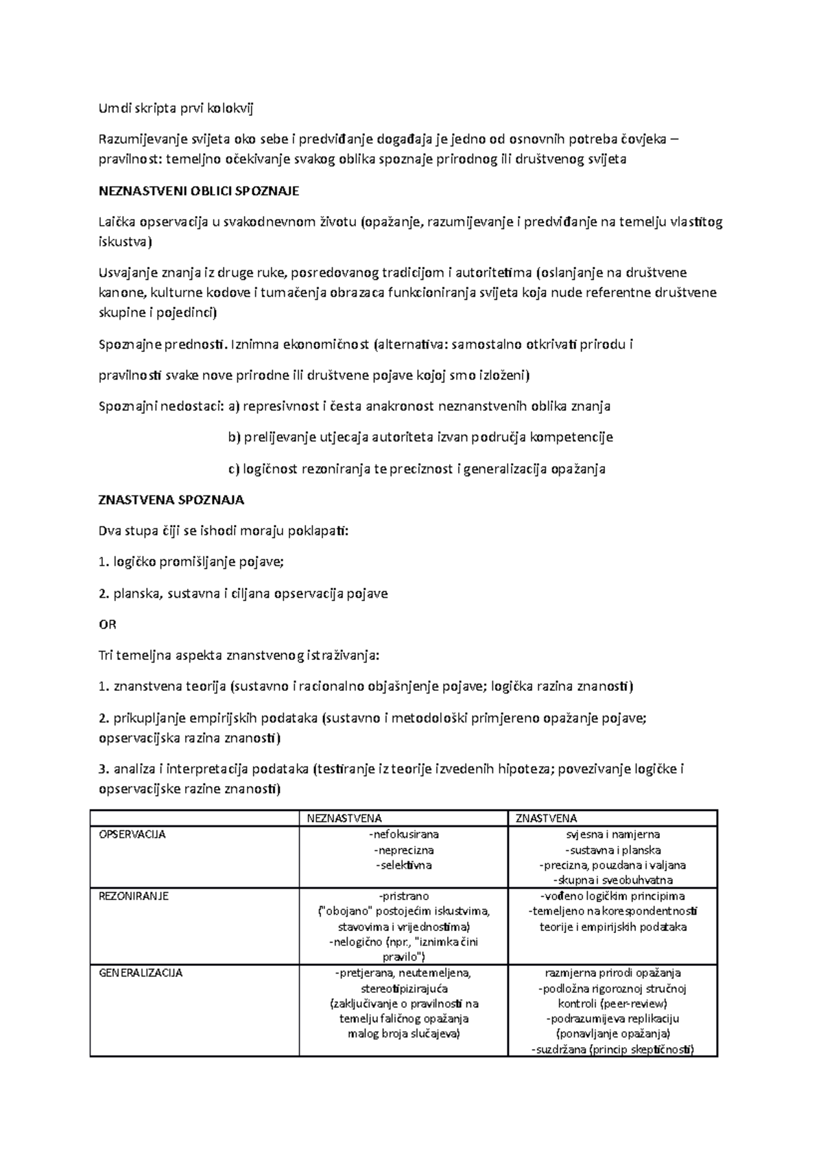 UMDI prvi dio - The first half of the lessons - Umdi skripta prvi ...