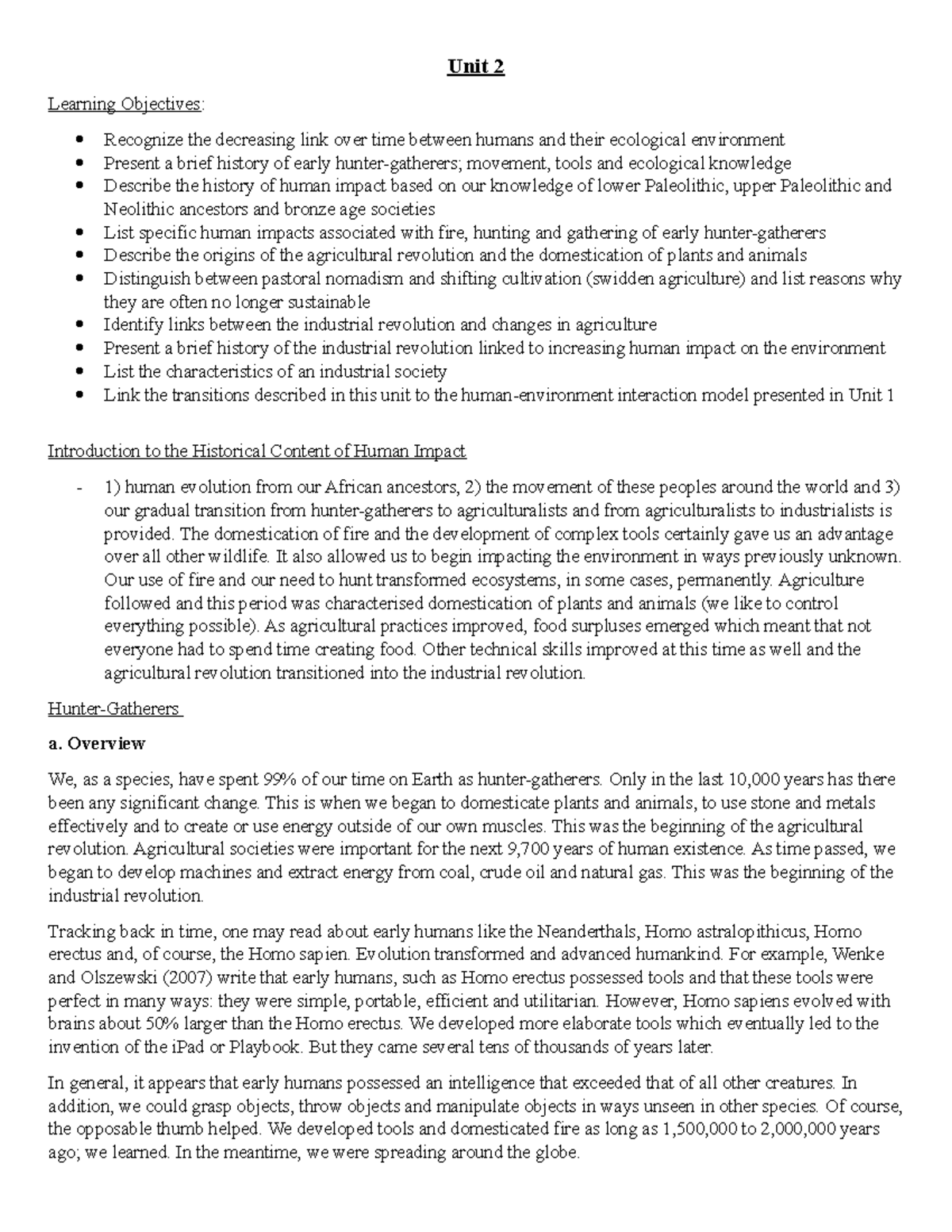 Unit 2 - Notes - textbook - Unit 2 Learning Objectives: Recognize the ...