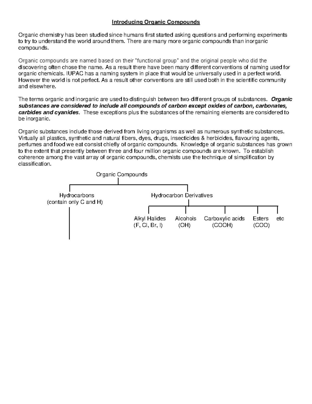 Organic Compounds Explain Everything File - Introducing Organic ...