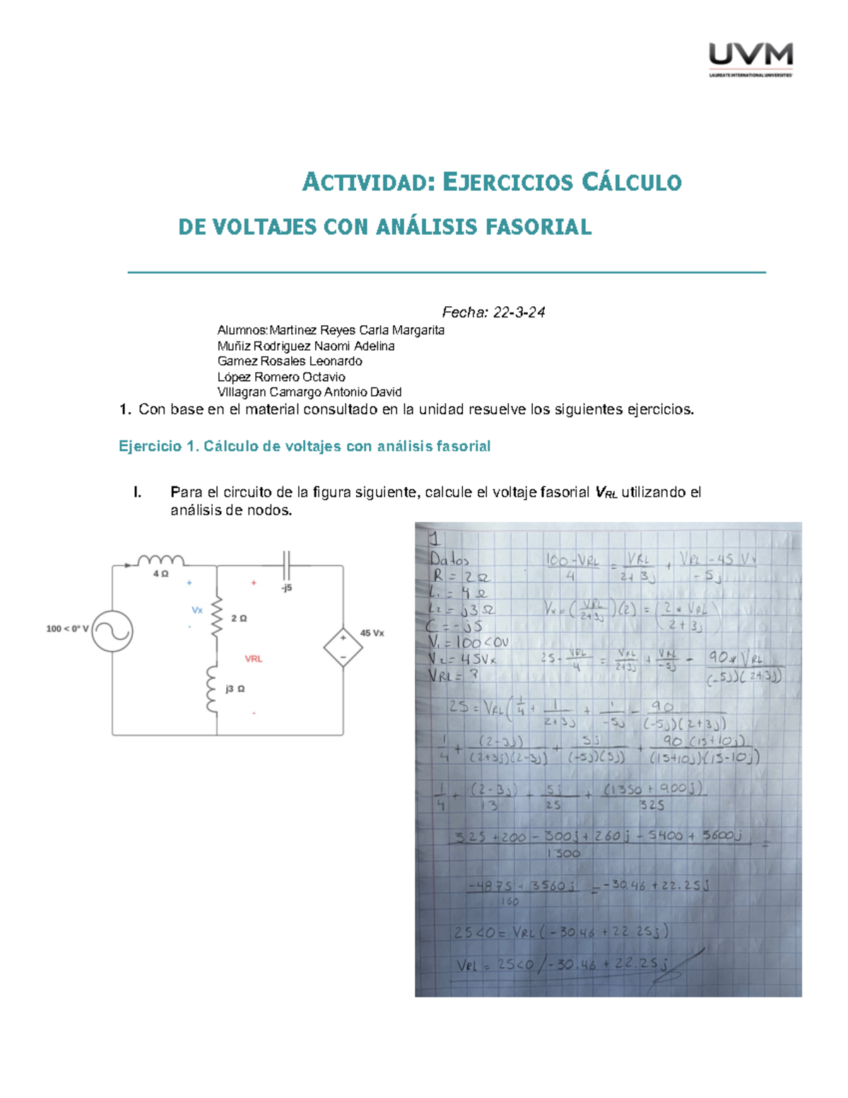A4Ay Dd CE - actividad 4 analisis y diseño de circuitos electricos - A CTIVIDAD: E JERCICIOS C ...