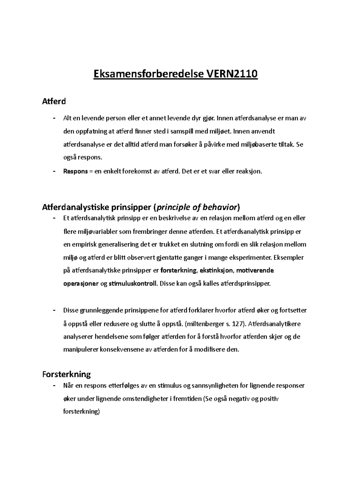 Datainnsamling, analyse og læringsbetingelser - Eksamensforberedelse VERN Atferd - Alt en ...