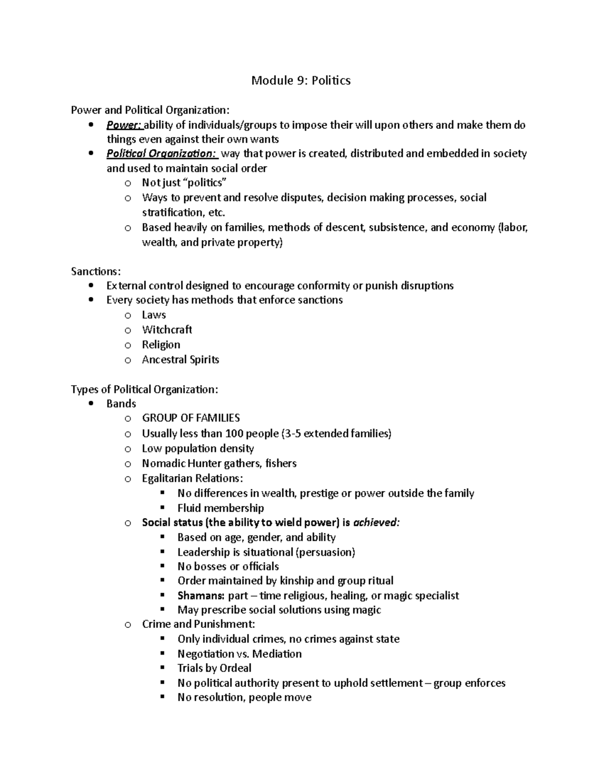 Module 9 - Politics - Module 9: Politics Power and Political ...